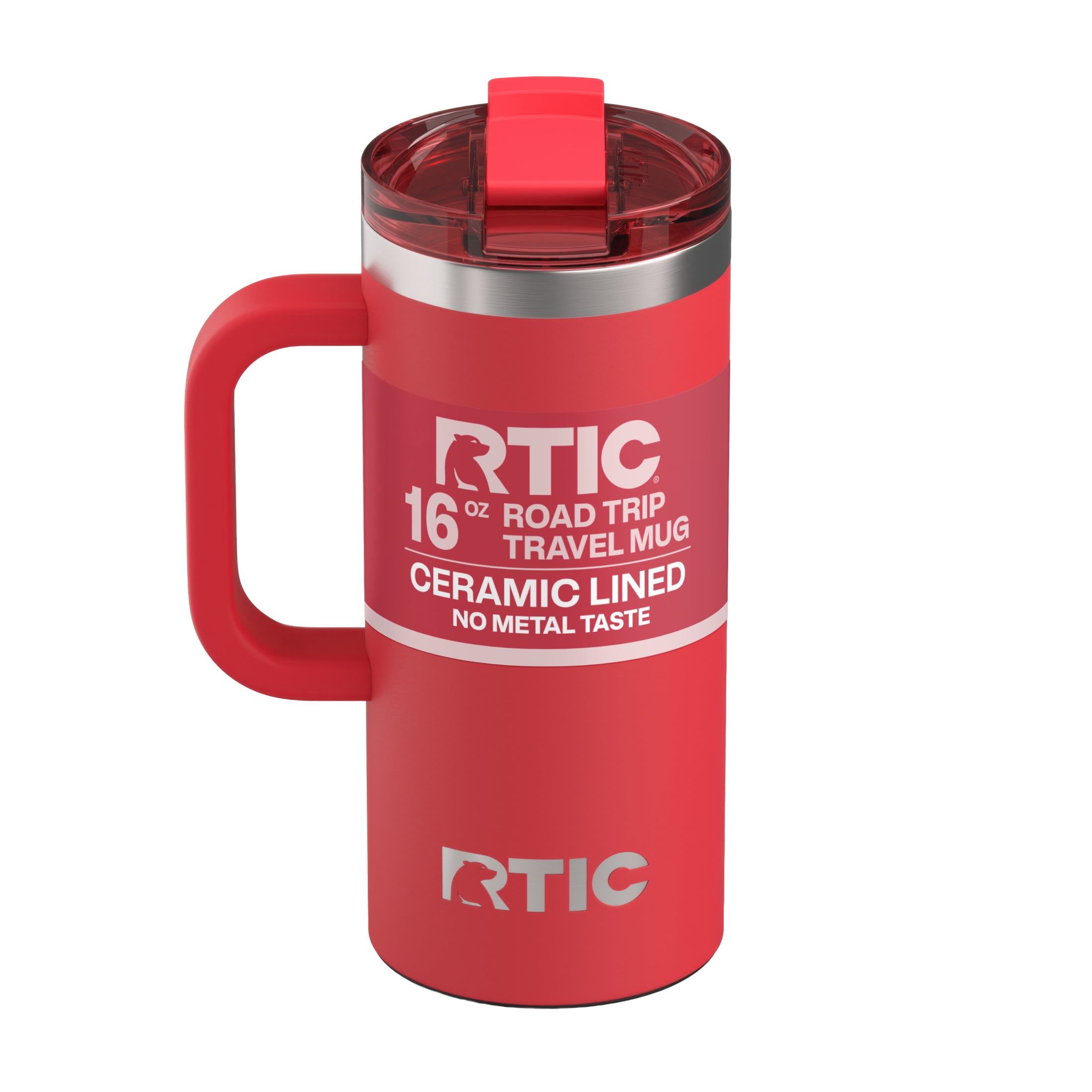 RTIC 16 oz Ceramic Lined Insulated Road Trip Travel Mug, Leak-Resistant ...