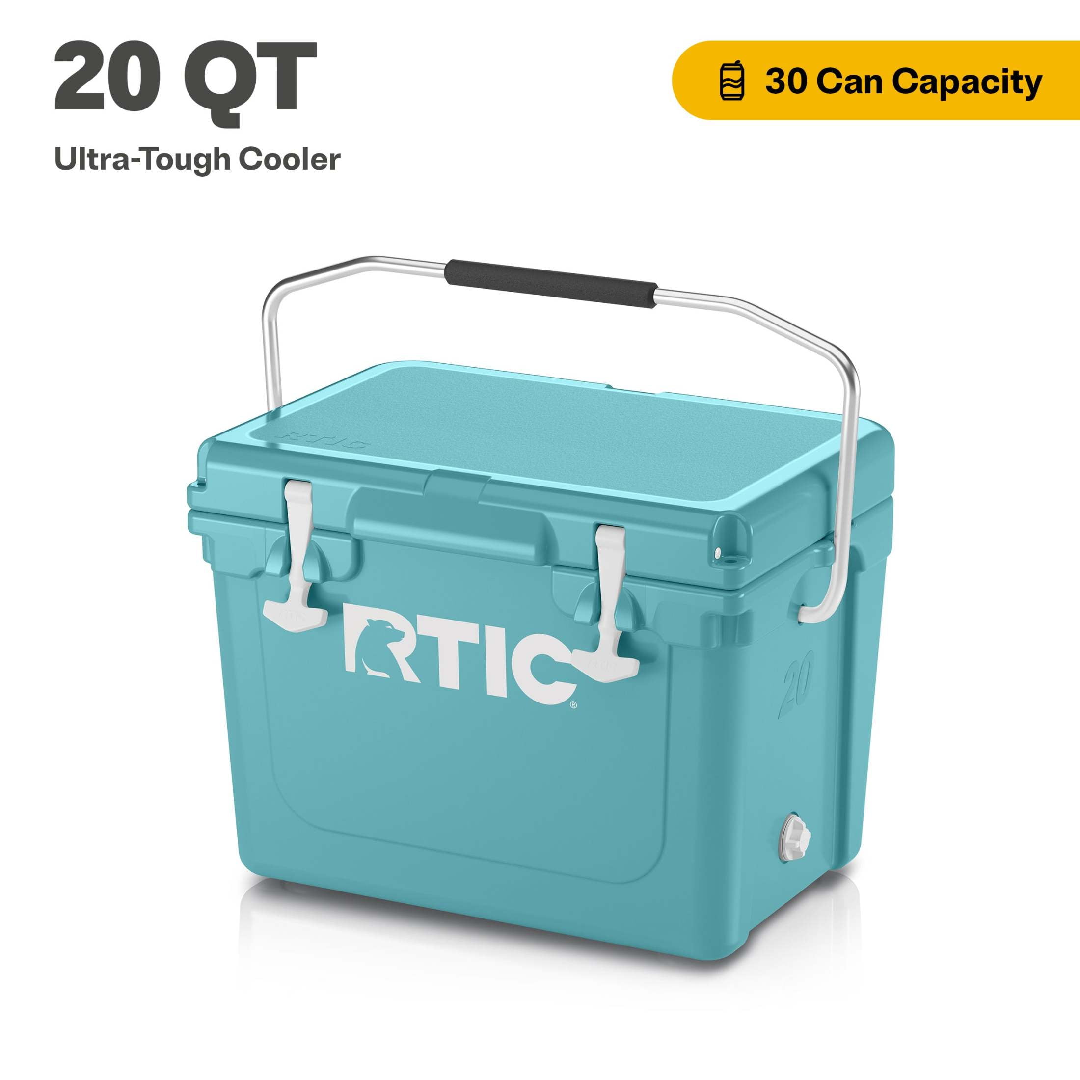 RTIC 20 QT Ultra-Tough Large Heavy-Duty Hard-Sided Ice Chest Cooler, 30 ...