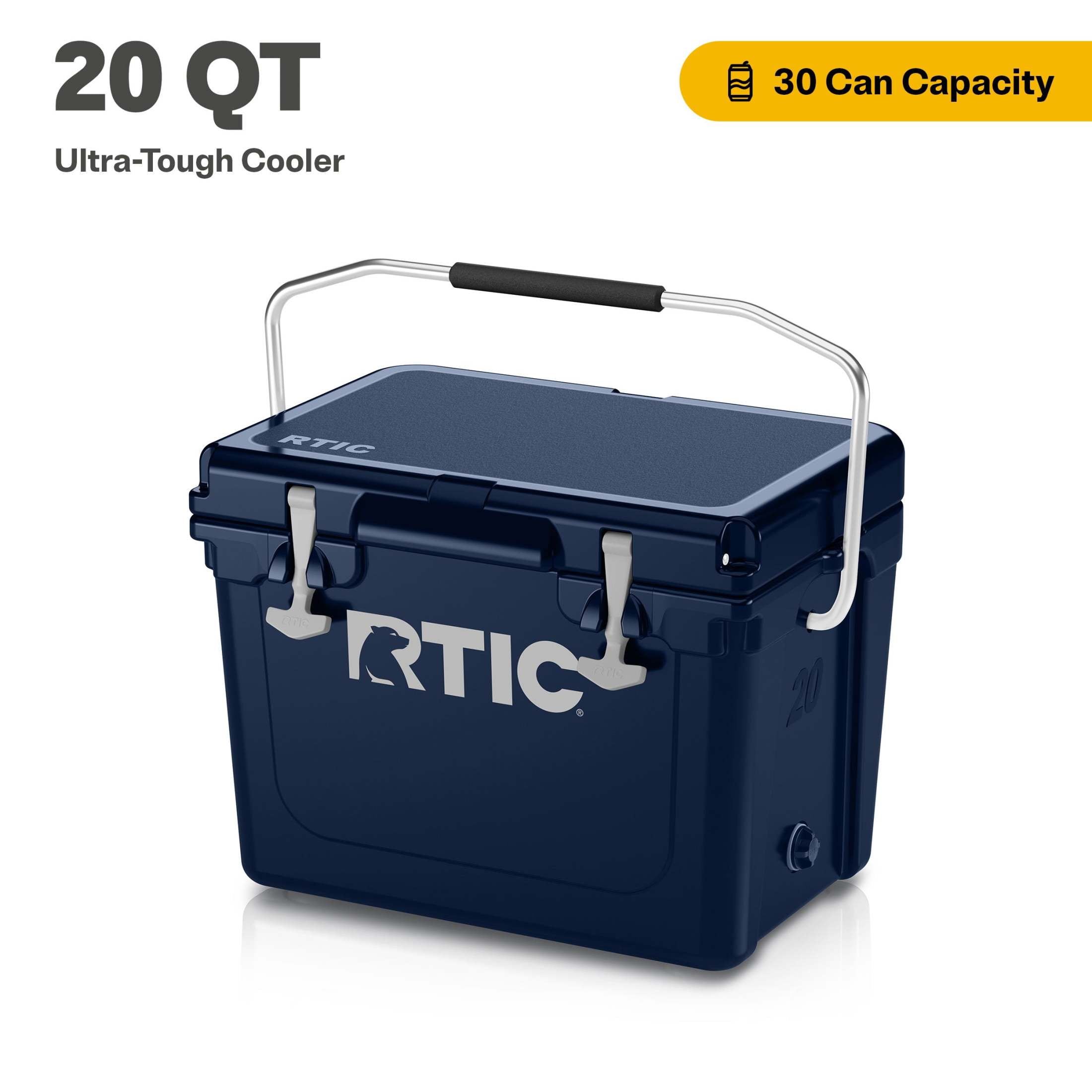 RTIC 20QT Ultra-Tough Rotomolded Cooler, Navy Blue, Fits 30 Cans ...
