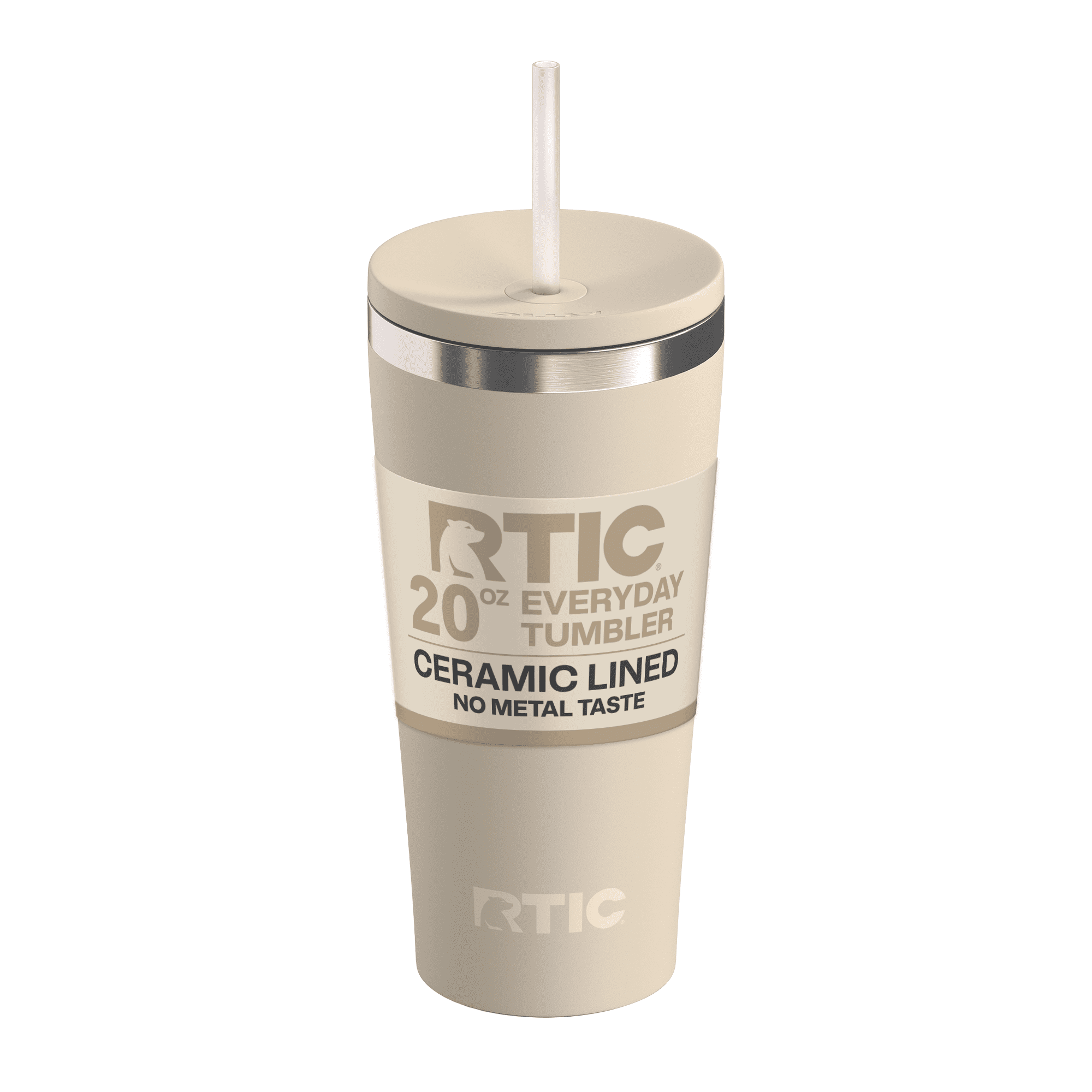 RTIC 20 oz Ceramic Lined Everyday Tumbler, Spill-Resistant Straw Lid ...