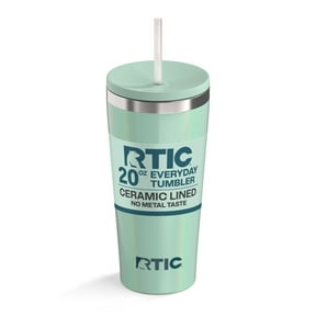 RTIC 40 oz Ceramic Lined Insulated Tumbler, Spill-Resistant Lid ...