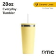 RTIC 20 oz Ceramic Lined Everyday Tumbler, Spill-Resistant Straw Lid ...