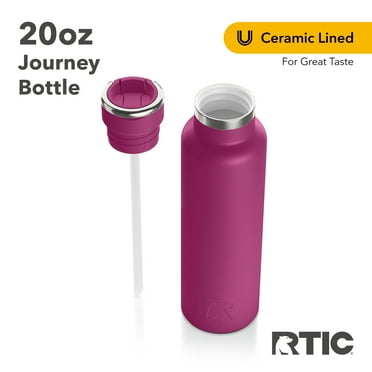 RTIC 16 oz Ceramic Lined Insulated Journey Bottle, Leak-Proof Lid, Navy ...