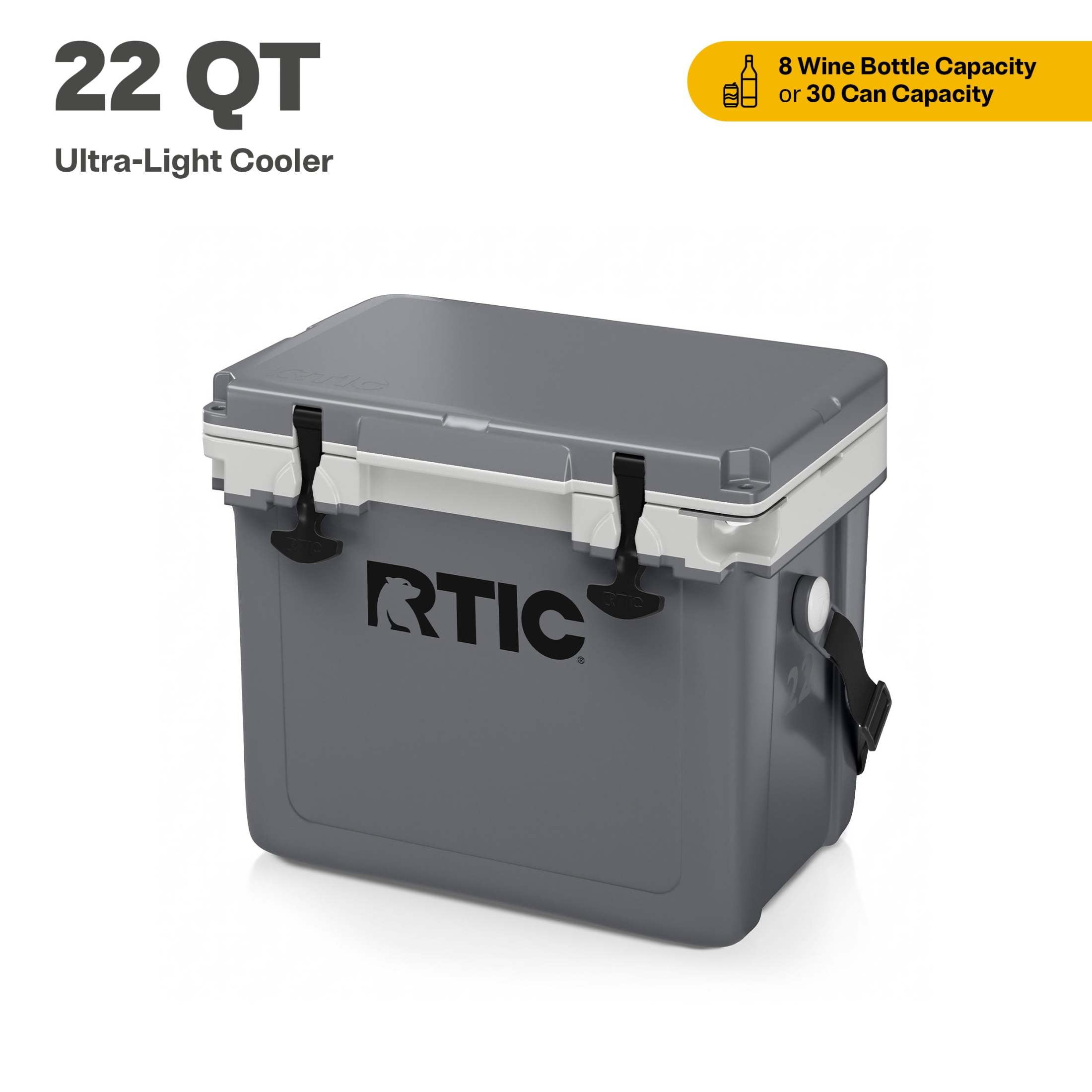 RTIC 22 QT Ultra-Light Ice Chest Cooler, Fits 30 Cans, 8 Wine Bottles ...