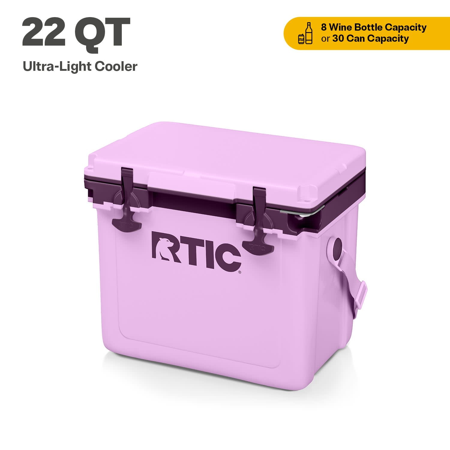RTIC 22 QT Ultra-Light Hard-Sided Ice Chest Cooler, Fits 30 Cans, 8 ...