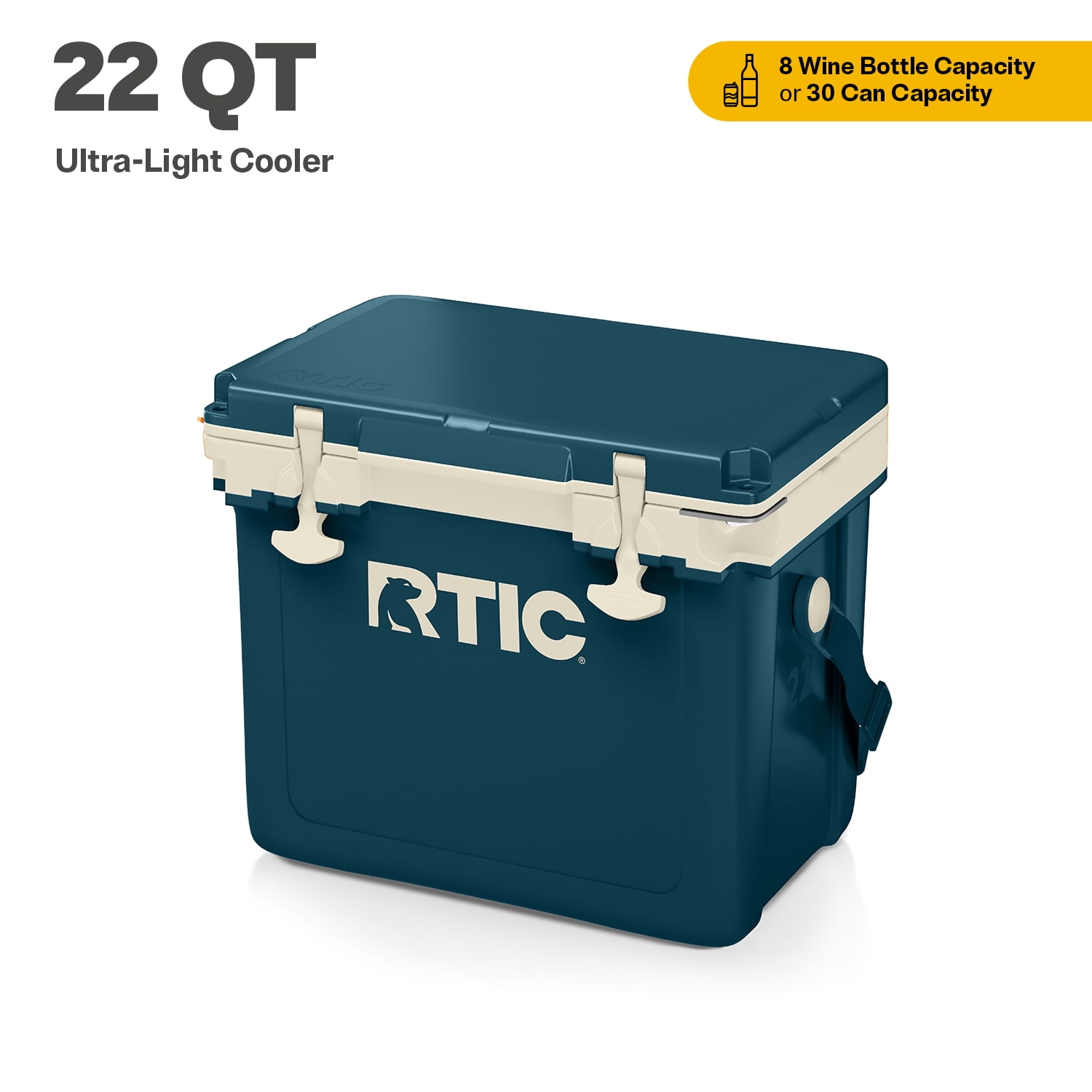 RTIC 22 QT Ultra-Light Hard-Sided Ice Chest Cooler, Fits 30 Cans or 8 ...