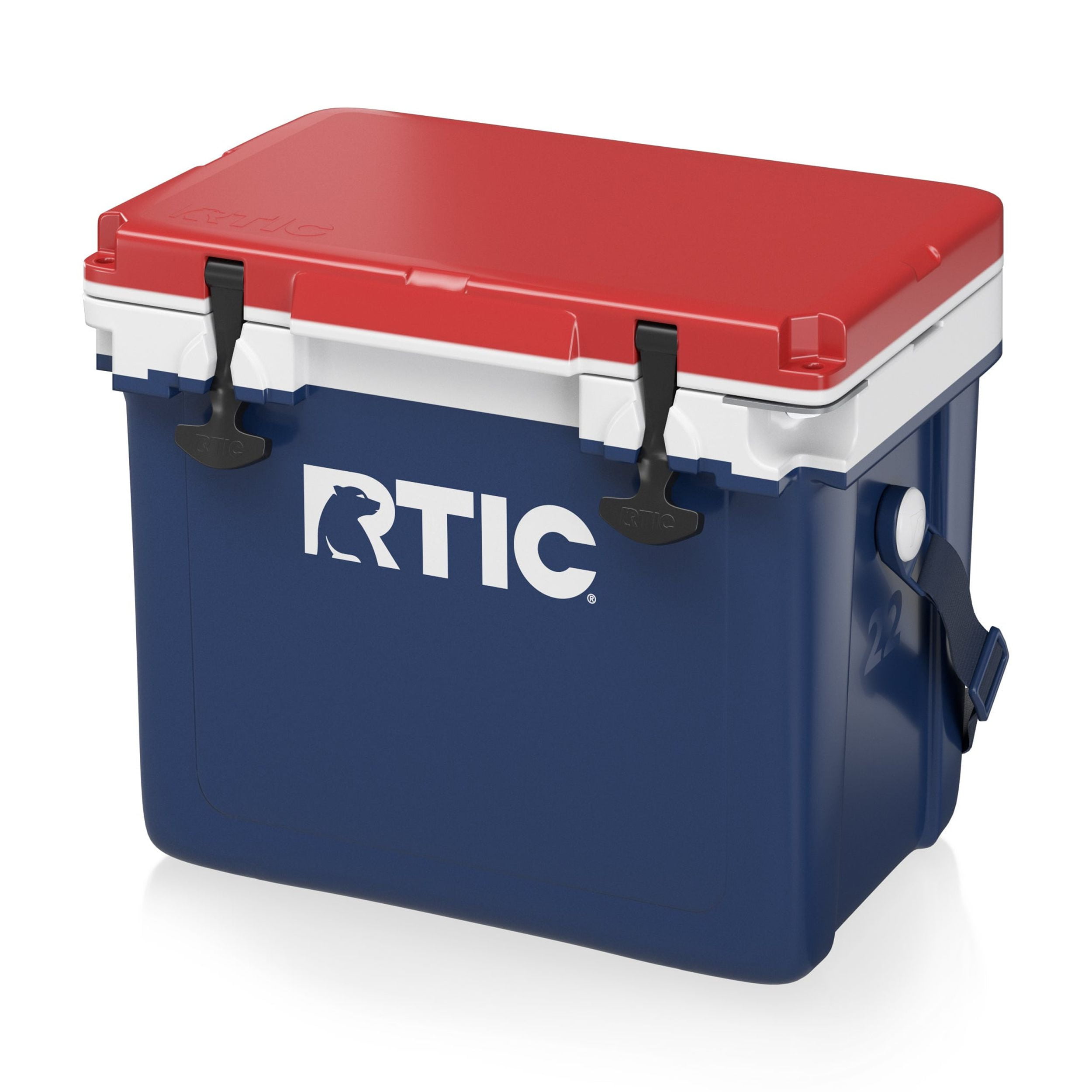 RTIC 22 QT High Performance Ultra-Light Cooler, Fits 8 Bottles, 30 Cans, Hard-Sided, Patriot ...