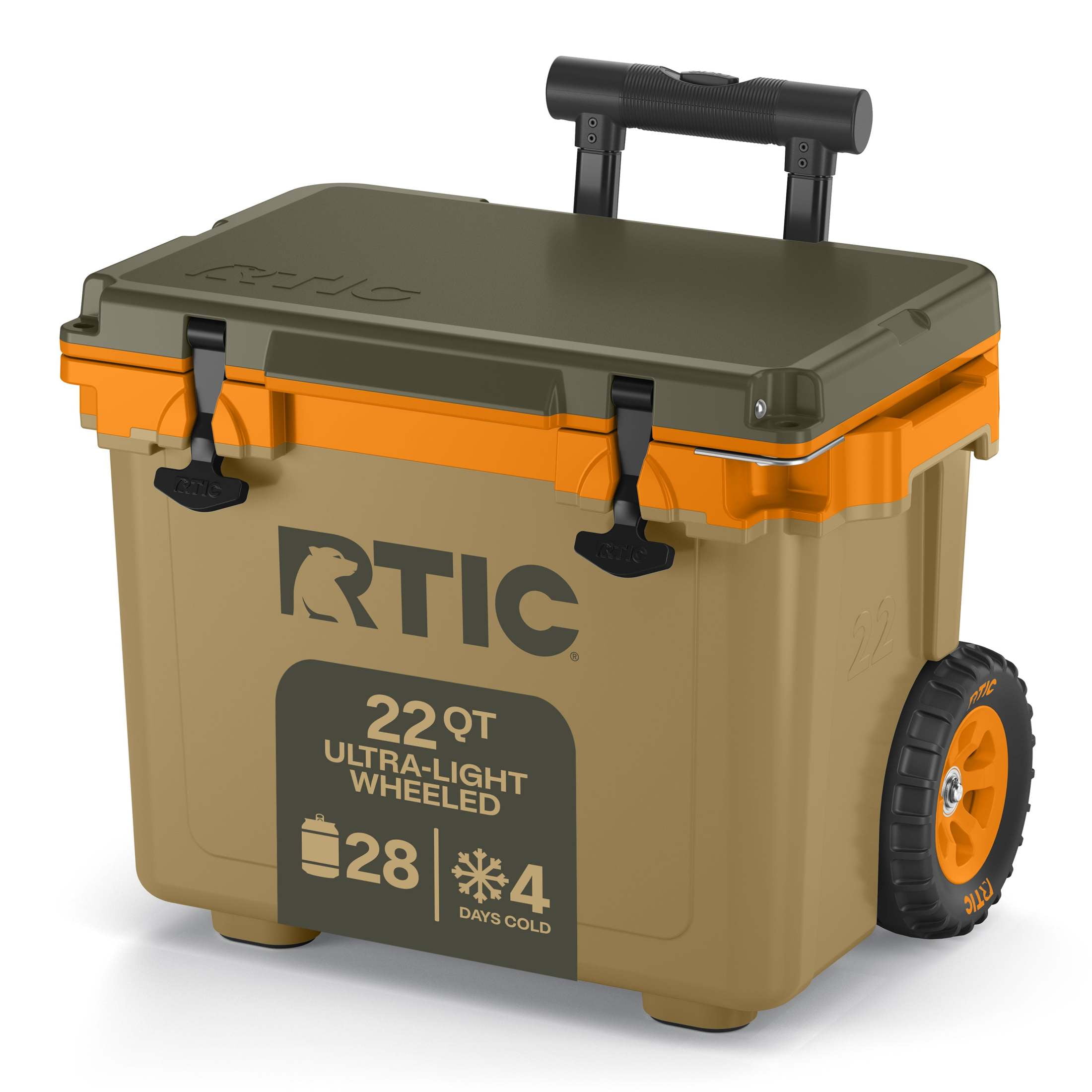 RTIC 22 QT Wheeled Hard-Sided Cooler, Fits 28 Cans or 6 Wine Bottles ...