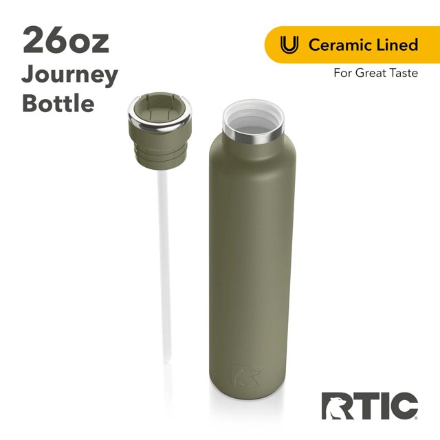 RTIC 26 oz Ceramic Lined Insulated Journey Bottle, Leak-Proof Lid ...