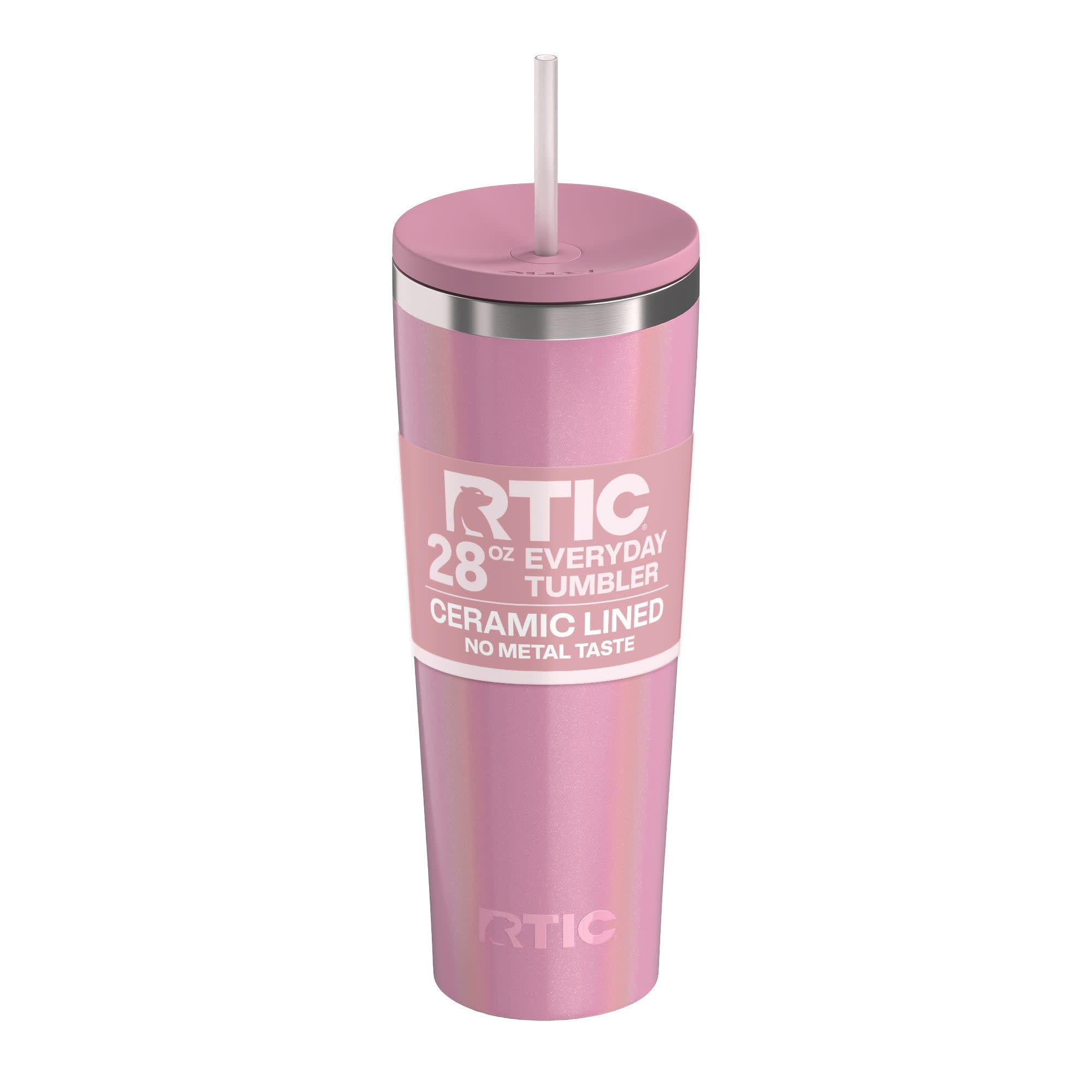 RTIC 28 oz Ceramic Lined Everyday Tumbler, Spill-Resistant Straw Lid ...