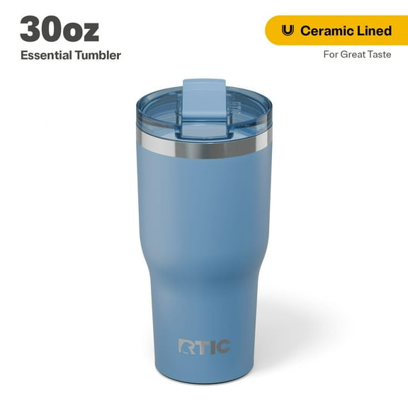 RTIC 20 oz Ceramic Lined Insulated Essential Tumbler, Leak-Resistant ...