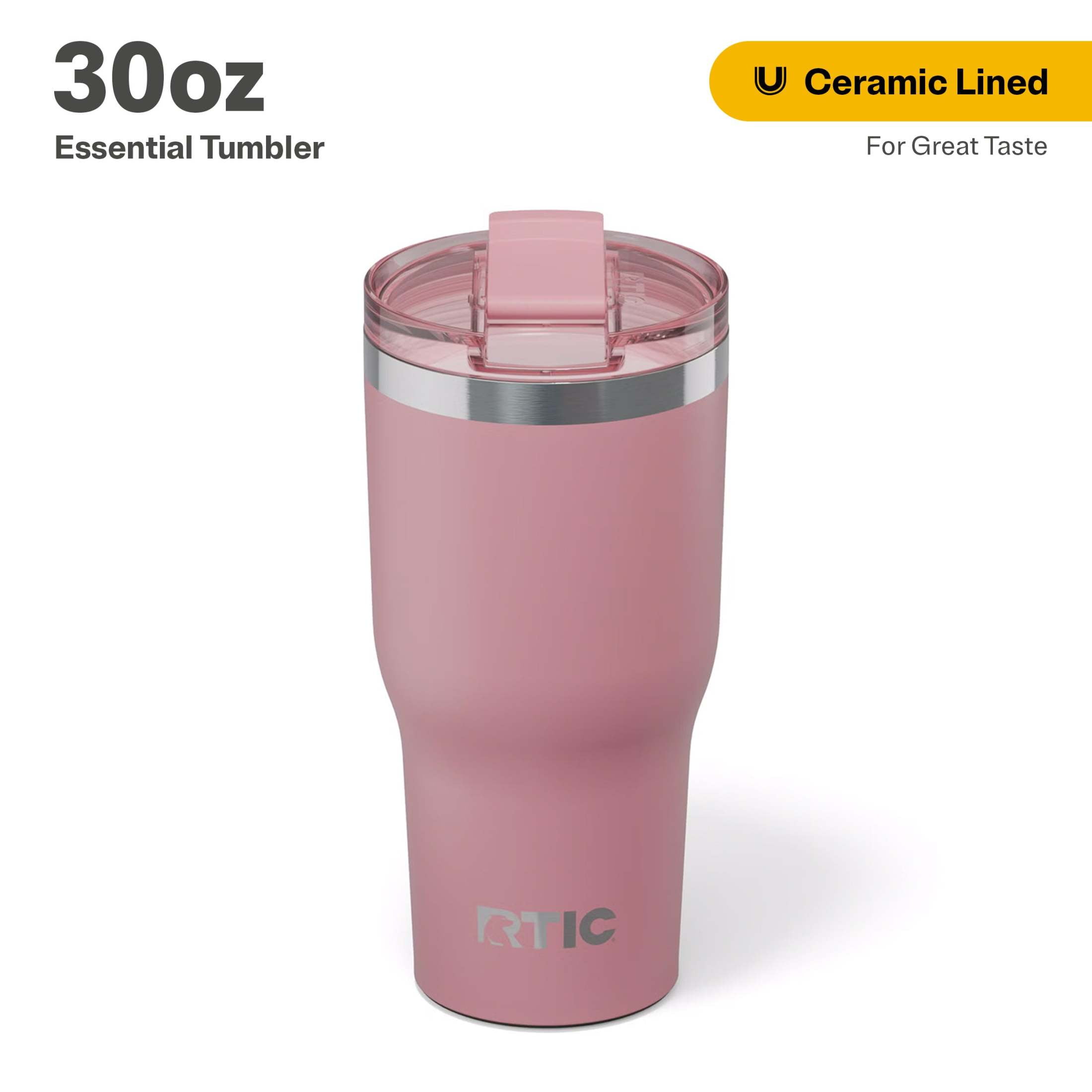 RTIC 30 oz Ceramic-Lined Insulated Tumbler, Leak-Resistant Lid, Dusty ...