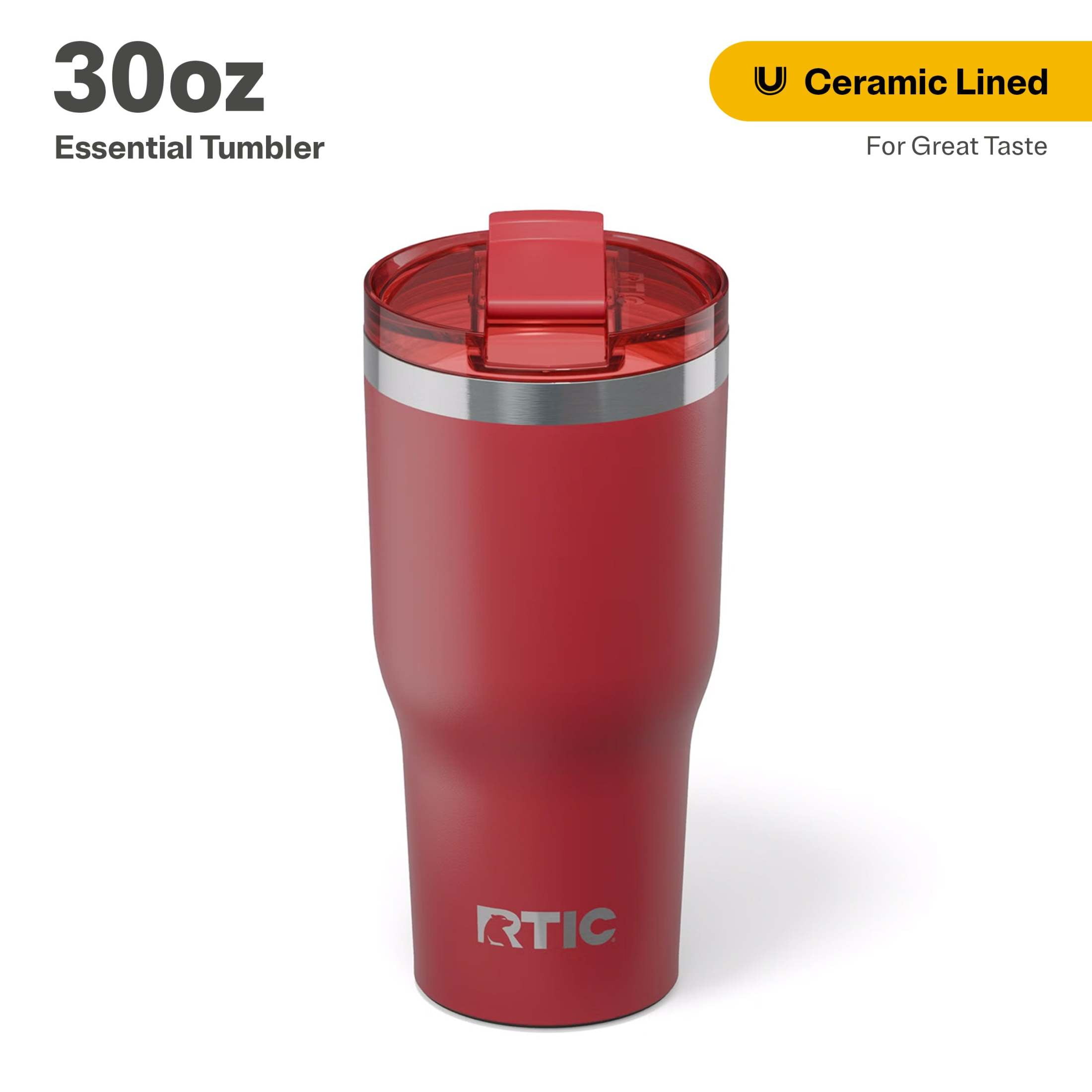 RTIC 30 oz Ceramic Lined Insulated Essential Tumbler, Leak-Resistant ...