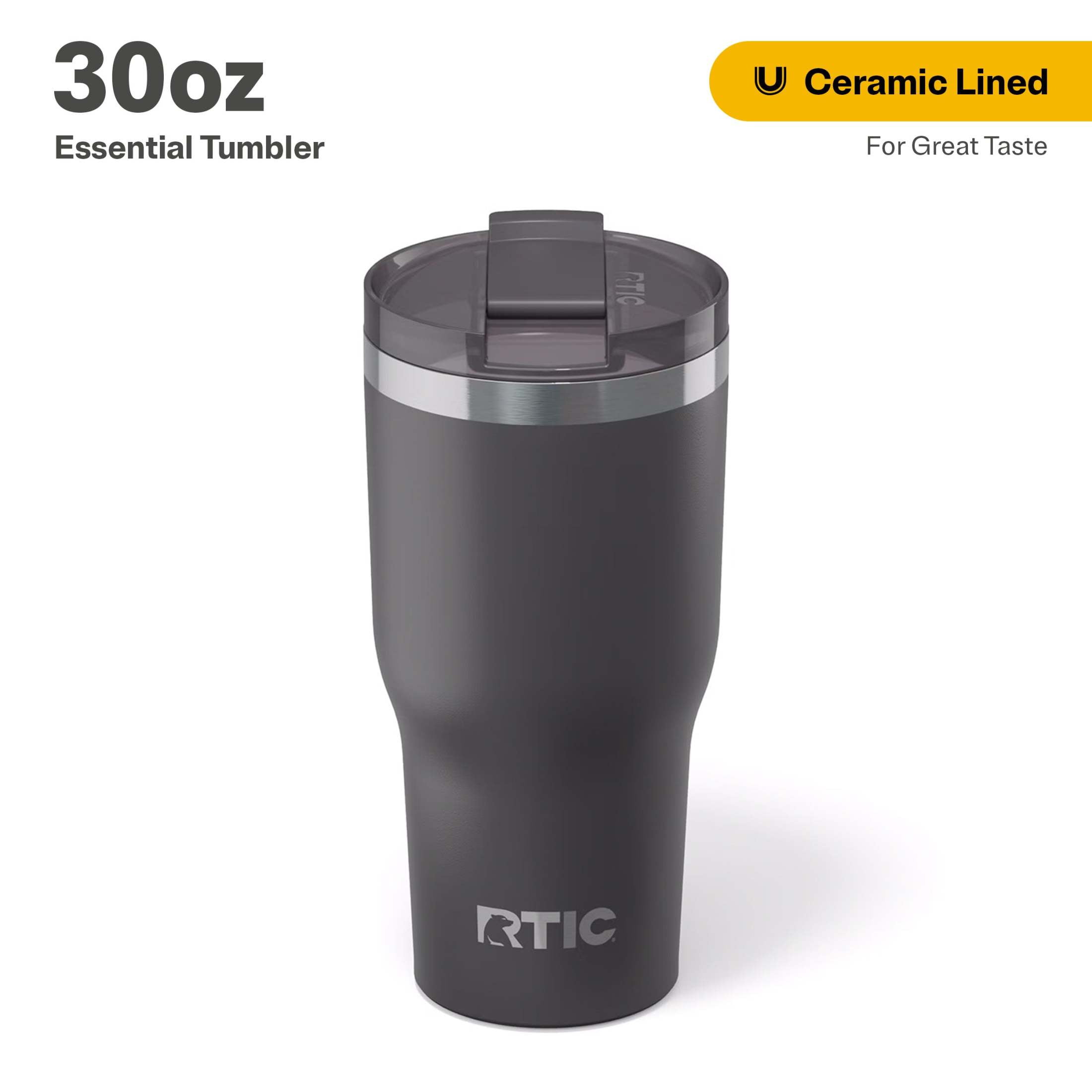 RTIC 30 oz Ceramic Lined Tumbler, Insulated, Leak-Resistant Lid ...
