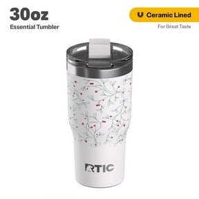 RTIC 40 oz Ceramic Lined Insulated Tumbler, Spill-Resistant Lid ...
