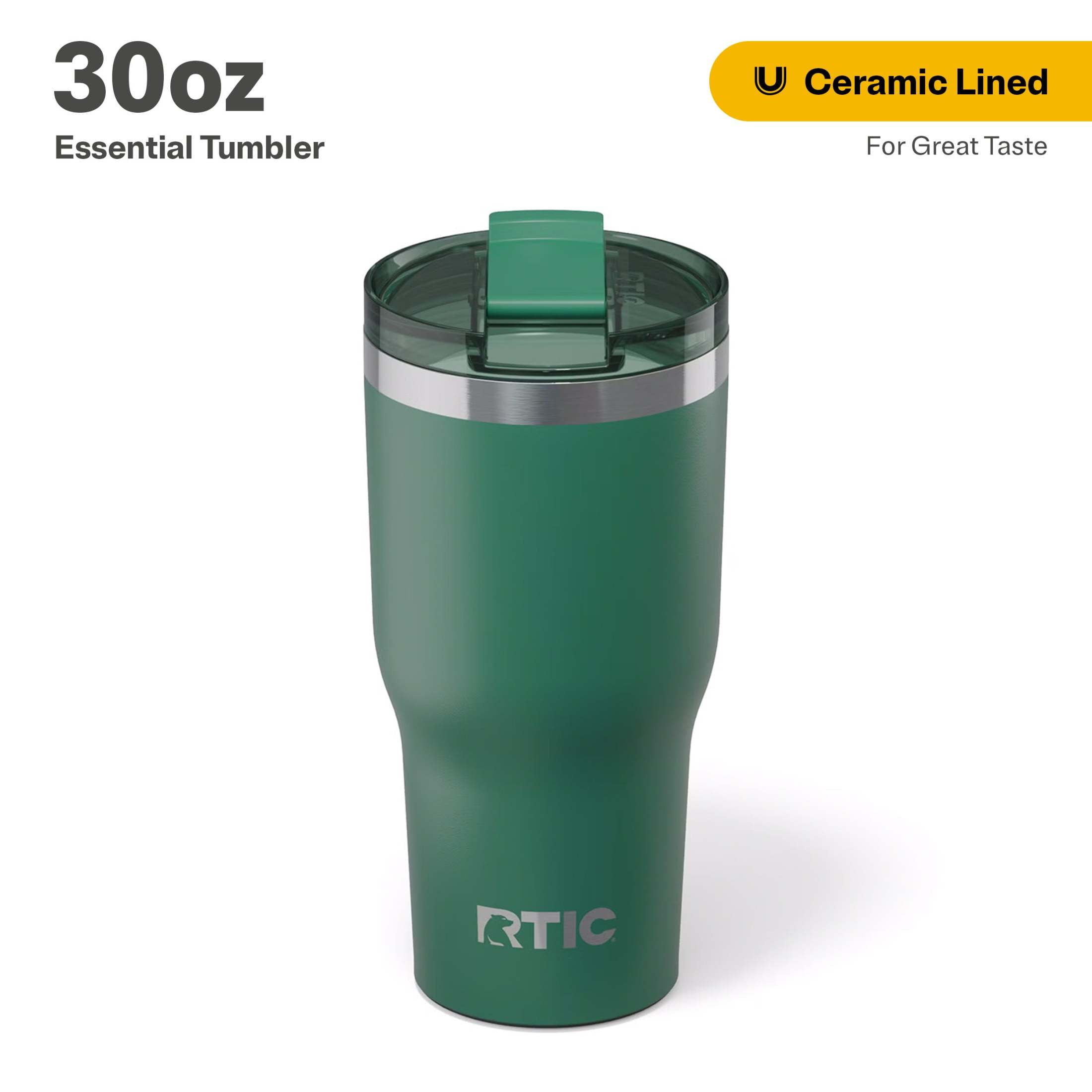RTIC 30 oz Ceramic Lined Insulated Essential Tumbler, Leak-Resistant ...