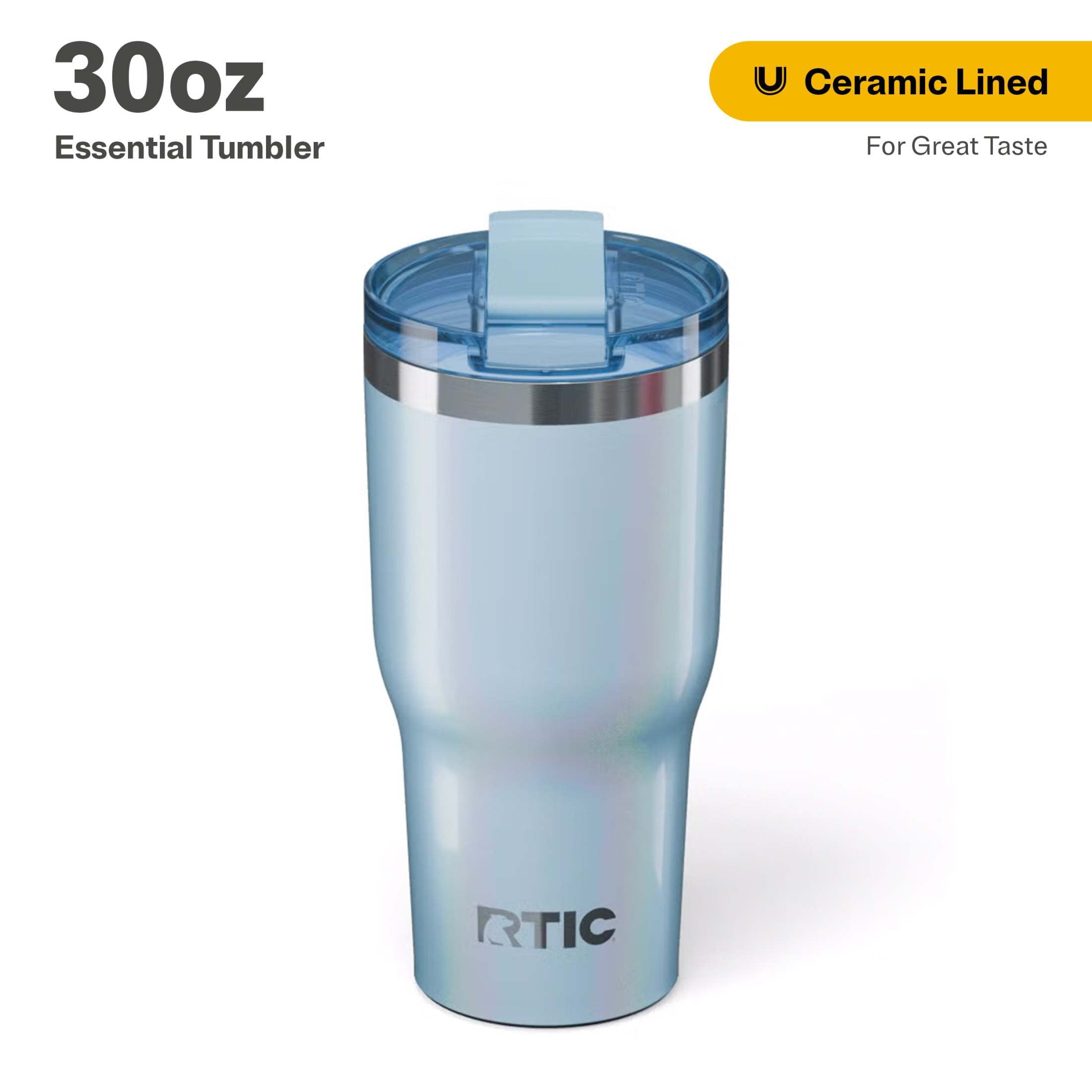 RTIC 30 oz Ceramic Lined Insulated Tumbler, Leak-Resistant Lid, RTIC ...