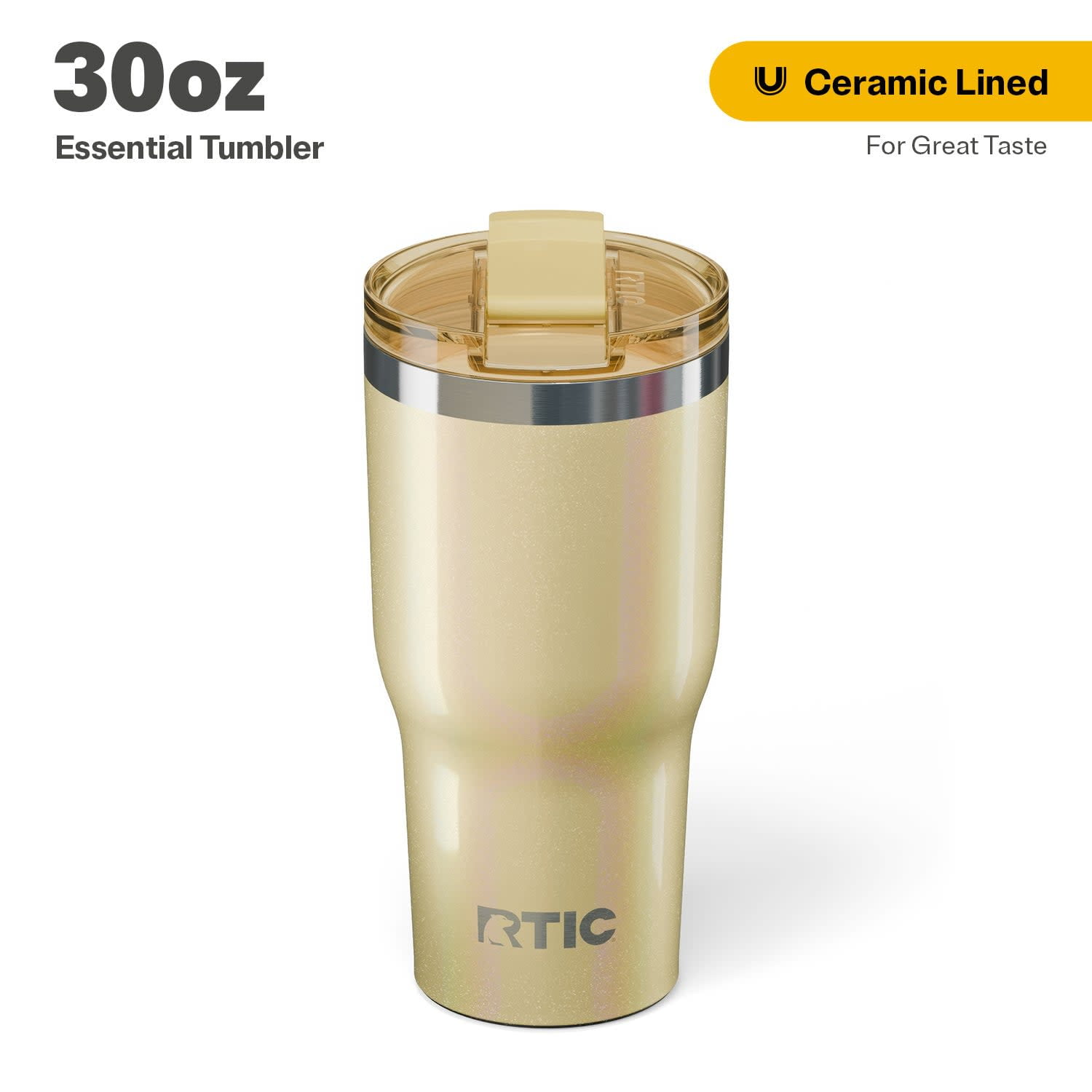 RTIC 30 oz Ceramic Lined Insulated Essential Tumbler, Leak-Resistant ...