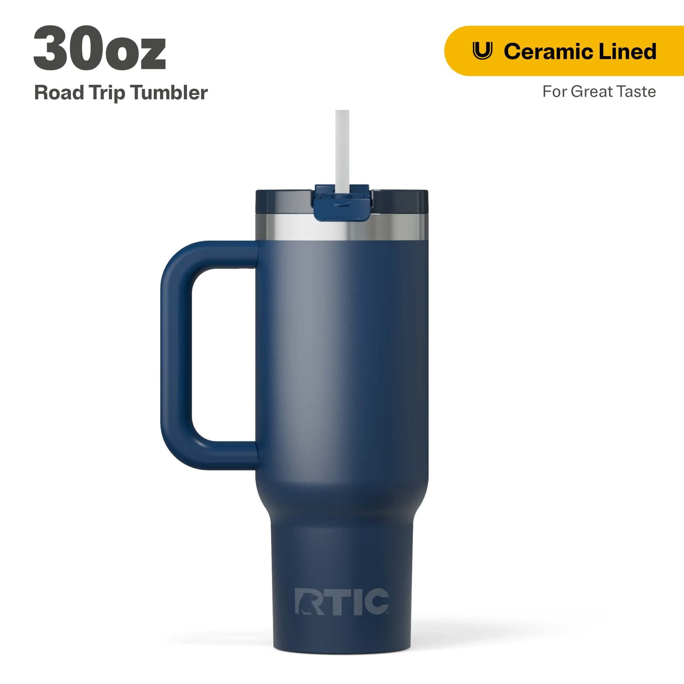 RTIC Sealed 30OZ Stainless Steel Insulated Tumbler, Ceramic Lined, Leak ...