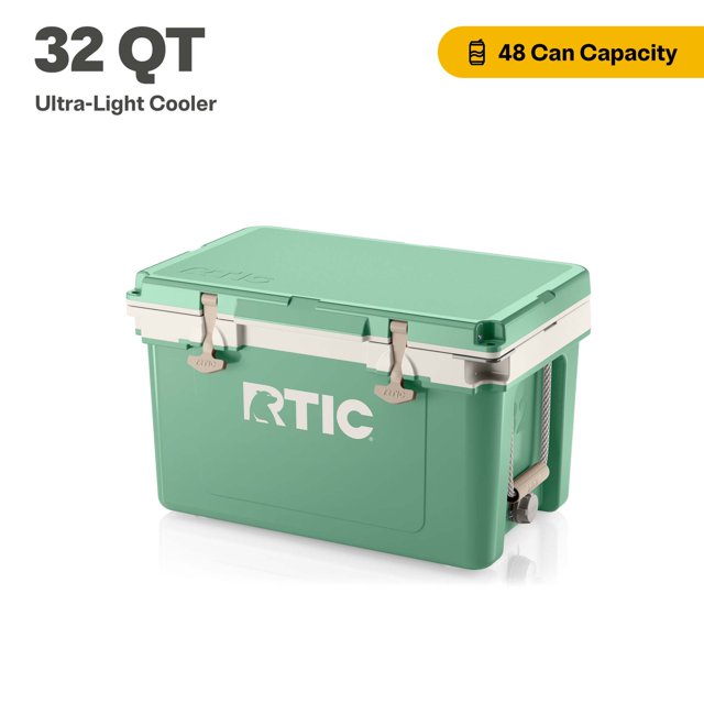 RTIC 32 QT Ultra-Light Hard-Sided Ice Chest Cooler, Fits 48 Cans, Sage ...