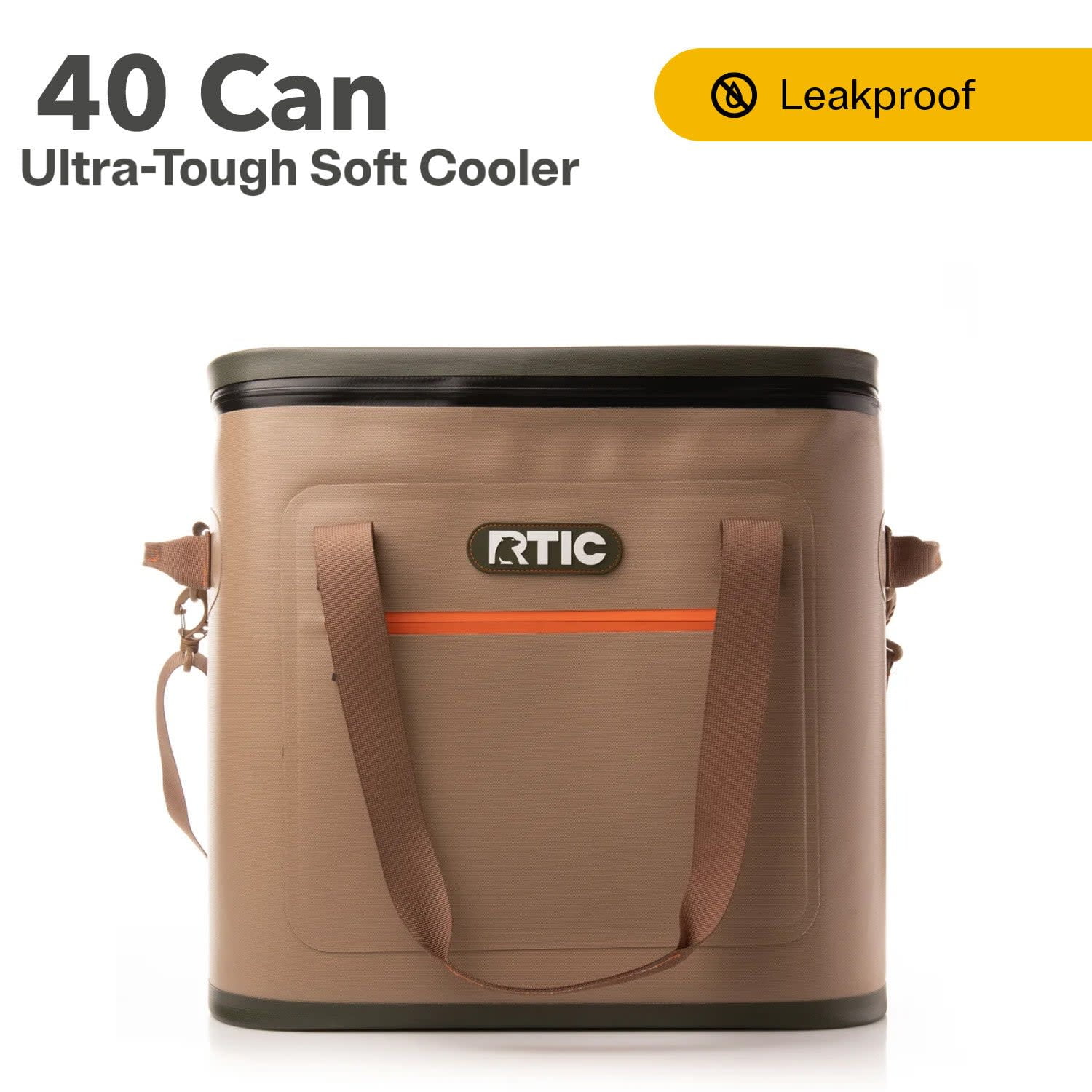 RTIC 40 Can Soft Pack Cooler, Leakproof, Waterproof Zipper, Tan - Walmart.com