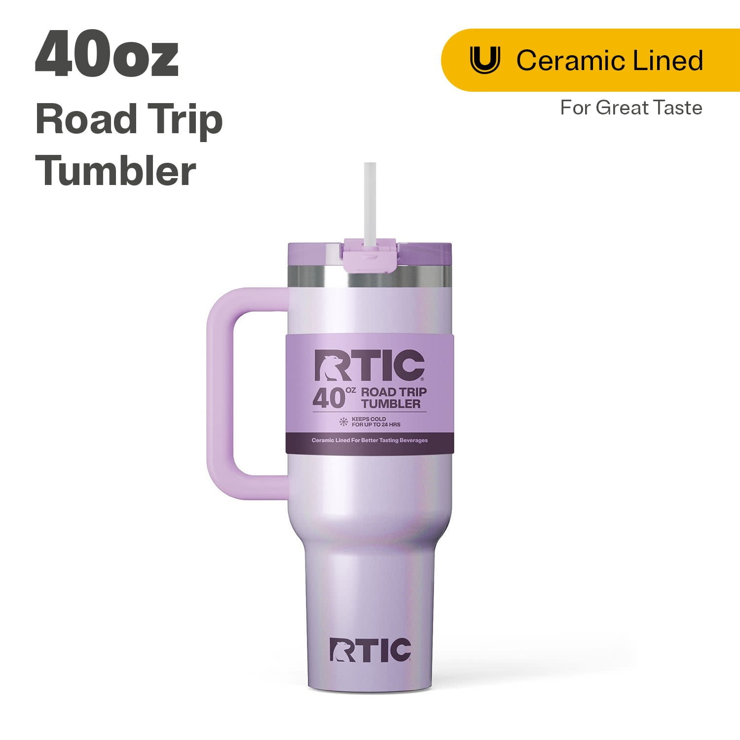 RTIC 40 oz Ceramic Lined Road Trip Tumbler - Lid - Lavender - Walmart.com