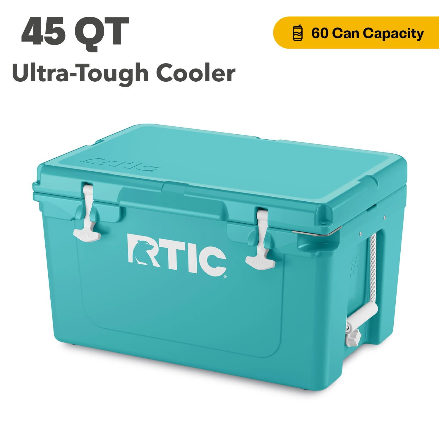 RTIC 45 QT Ultra-Tough Rotomolded Hard-Sided Ice Chest Cooler, Fits 60 ...
