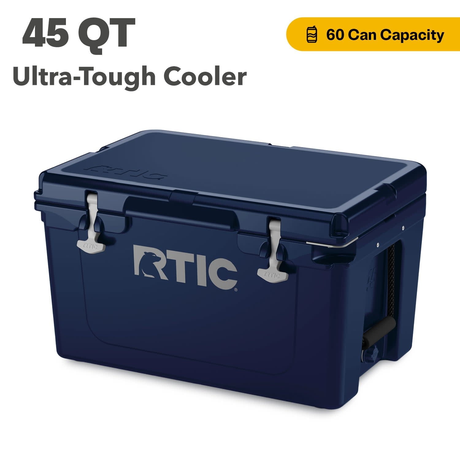 RTIC 45 QT Ultra-Tough Rotomolded Hard-Sided Ice Chest Cooler, Fits 60 ...