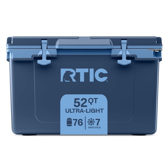RTIC 52 QT Hard-Sided Ice Chest Cooler, Ultra-Light, Fits 76 Cans, Navy ...
