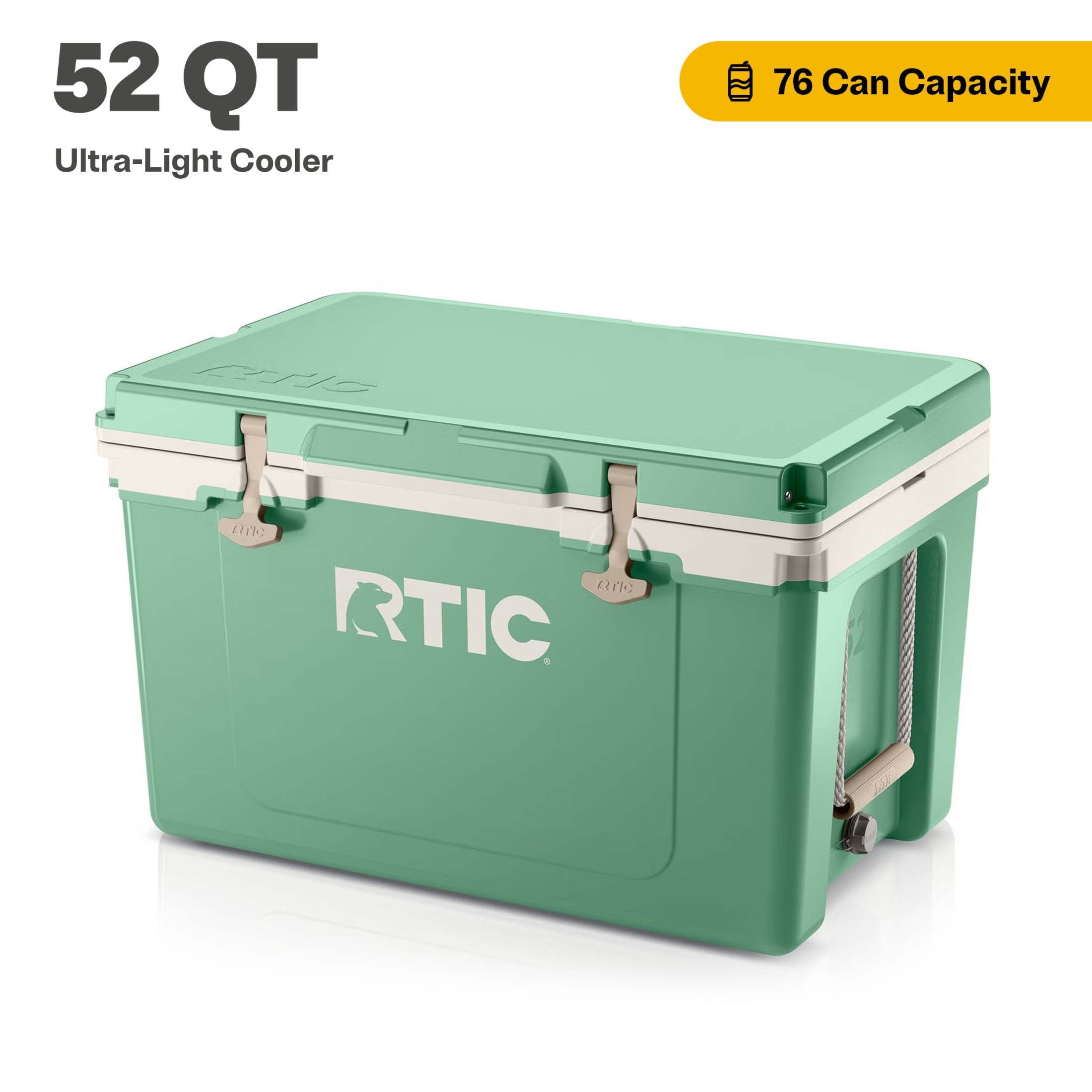 RTIC Large 52 QT Ultra-Light Hard-Sided Cooler, Sage/Beach, Fits 76 ...