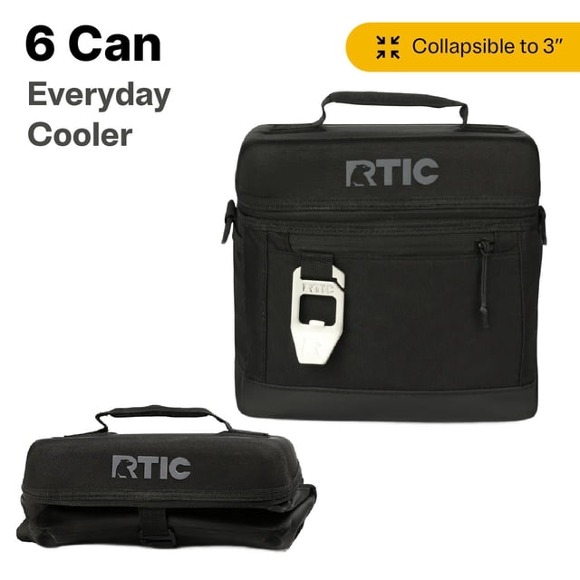 RTIC Lightweight 6 Can Everyday Cooler, Insulated Ice Bag, Collapsible ...