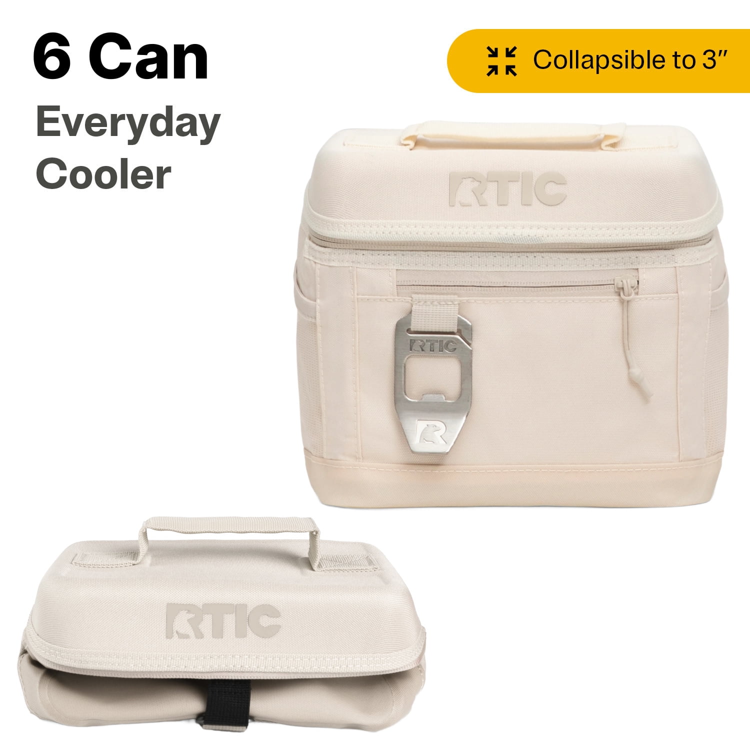 RTIC 6 Can Soft-Sided Cooler with Bottle Opener, Sand Color - Walmart.com