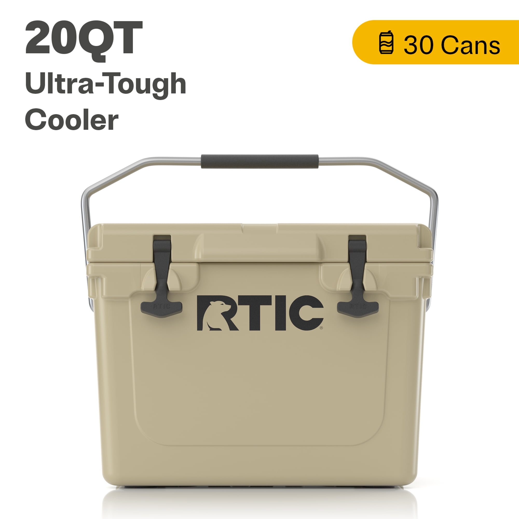 RTIC 20 QT Ultra-Tough Rotomolded Hard-Sided Ice Chest Cooler, Tan ...