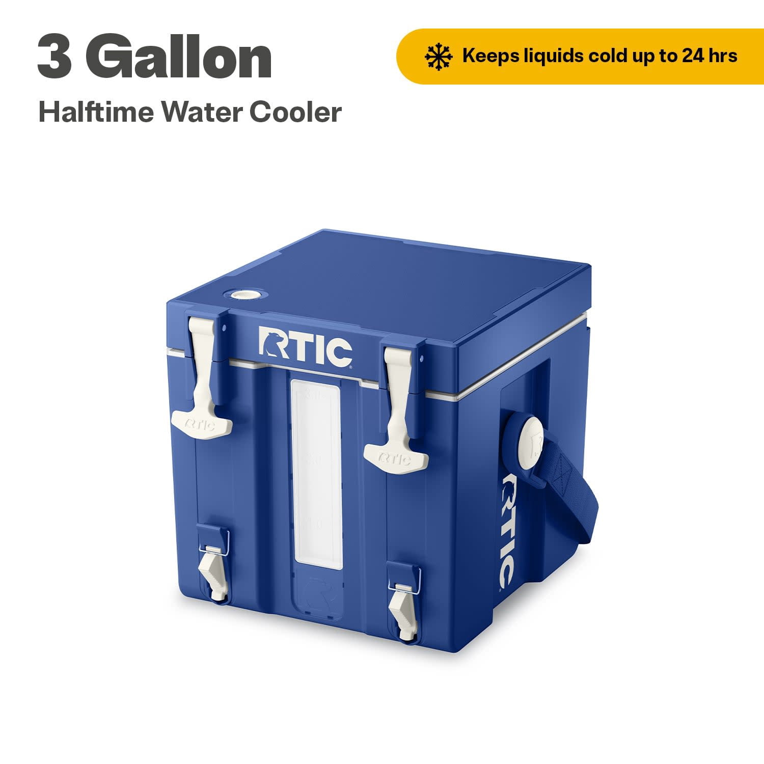 RTIC Halftime Water Cooler, 3 Gallon Hard-Sided Water Cooler, Cobalt ...