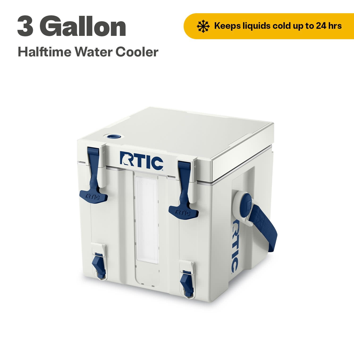 RTIC Halftime Water Cooler, 3 Gallon Hard-Sided Water Cooler, Cool Grey ...