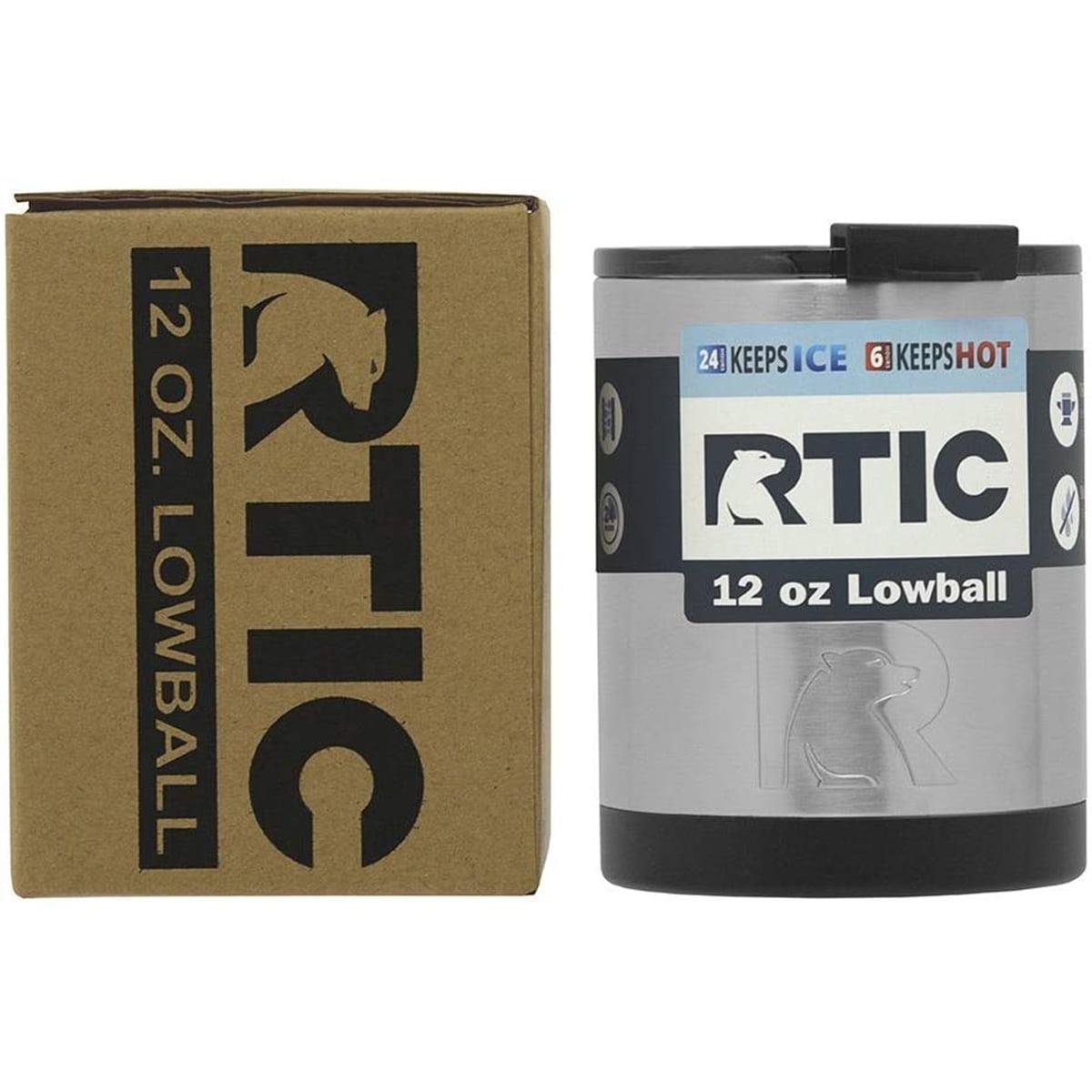 RTIC Double Vacuum Sealed Lowball Tumbler, 12 oz, Stainless Steel ...
