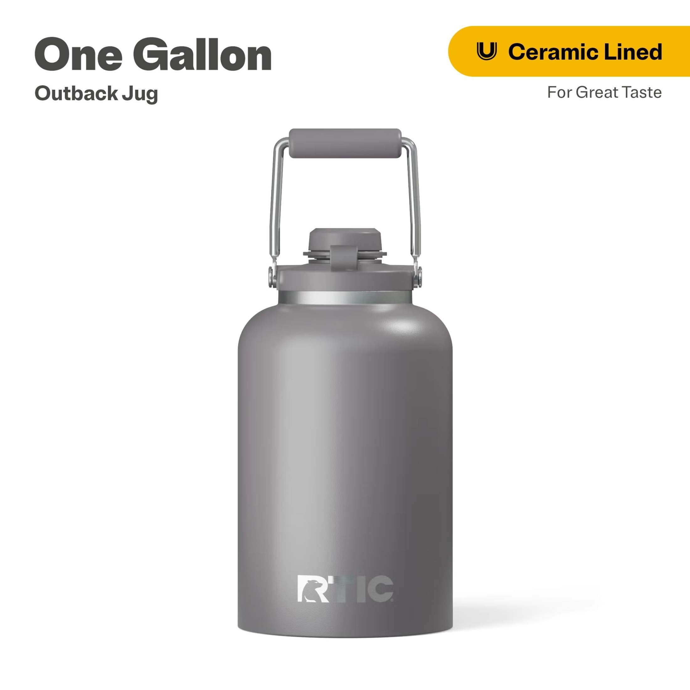 RTIC One Gallon Ceramic Lined Insulated Outback Jug, Leak Proof ...