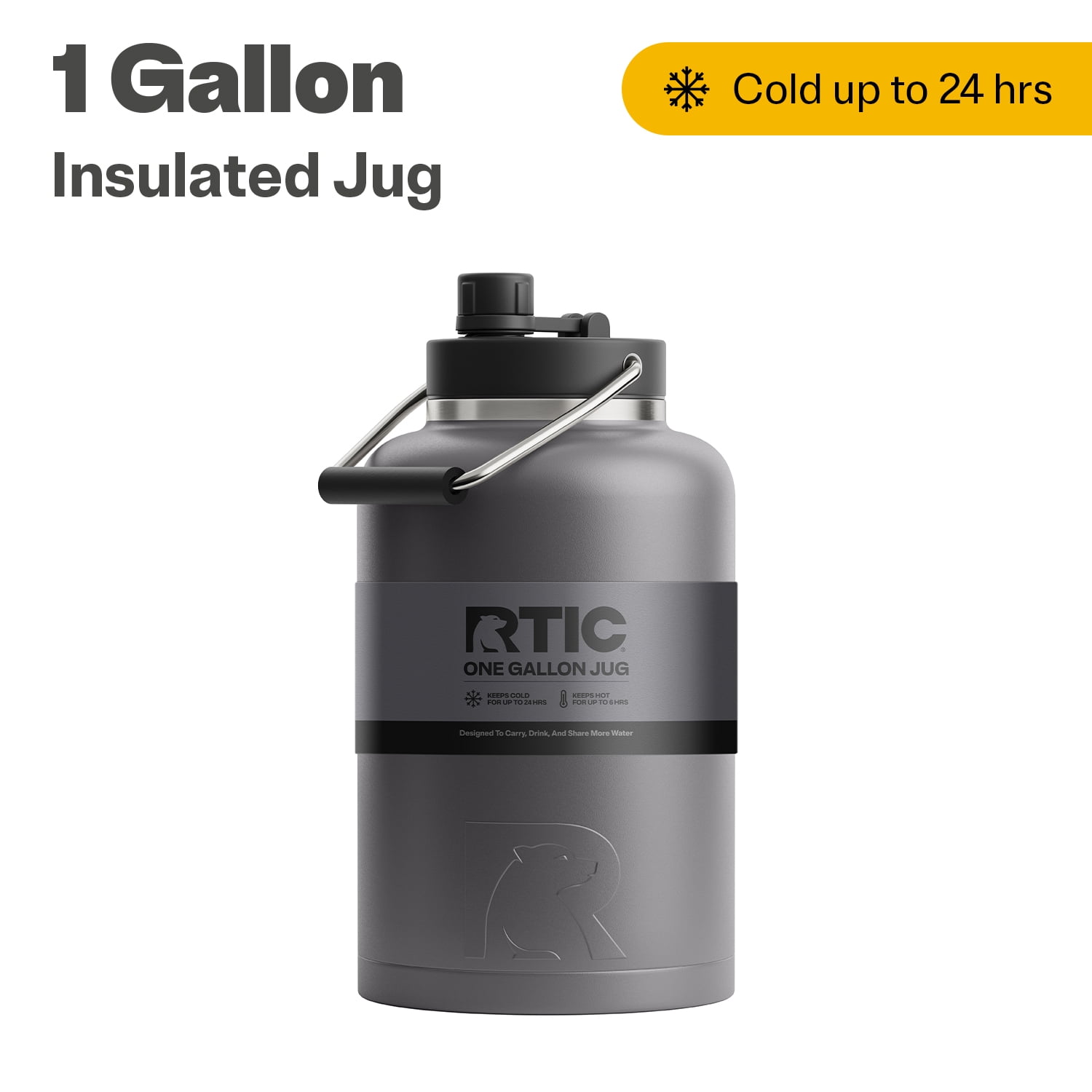 RTIC 1 Gal SS Jug, Graphite - Walmart.com