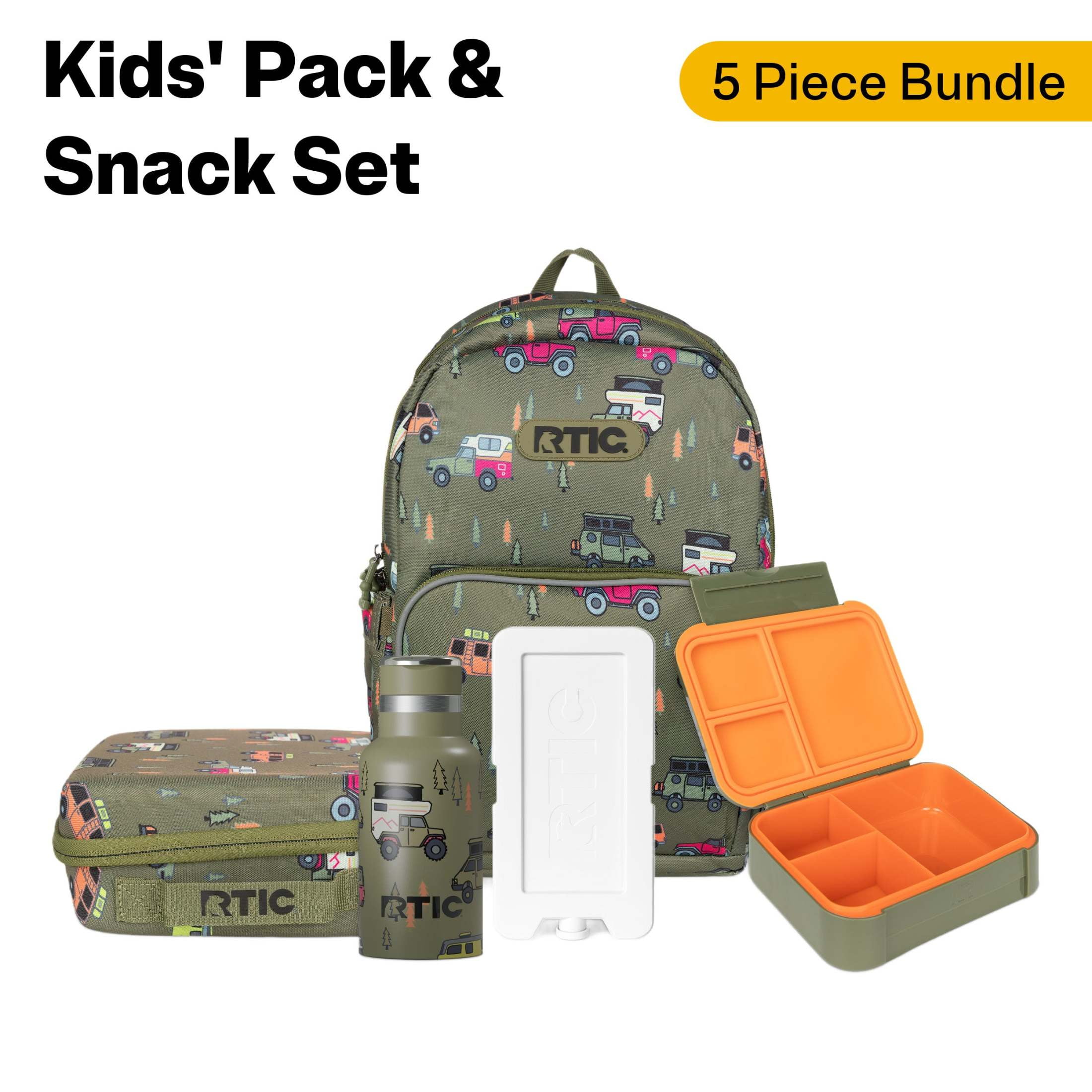RTIC Pack Snack Set, Day Pack Backpack, Lunch Box, Container, Bottle ...
