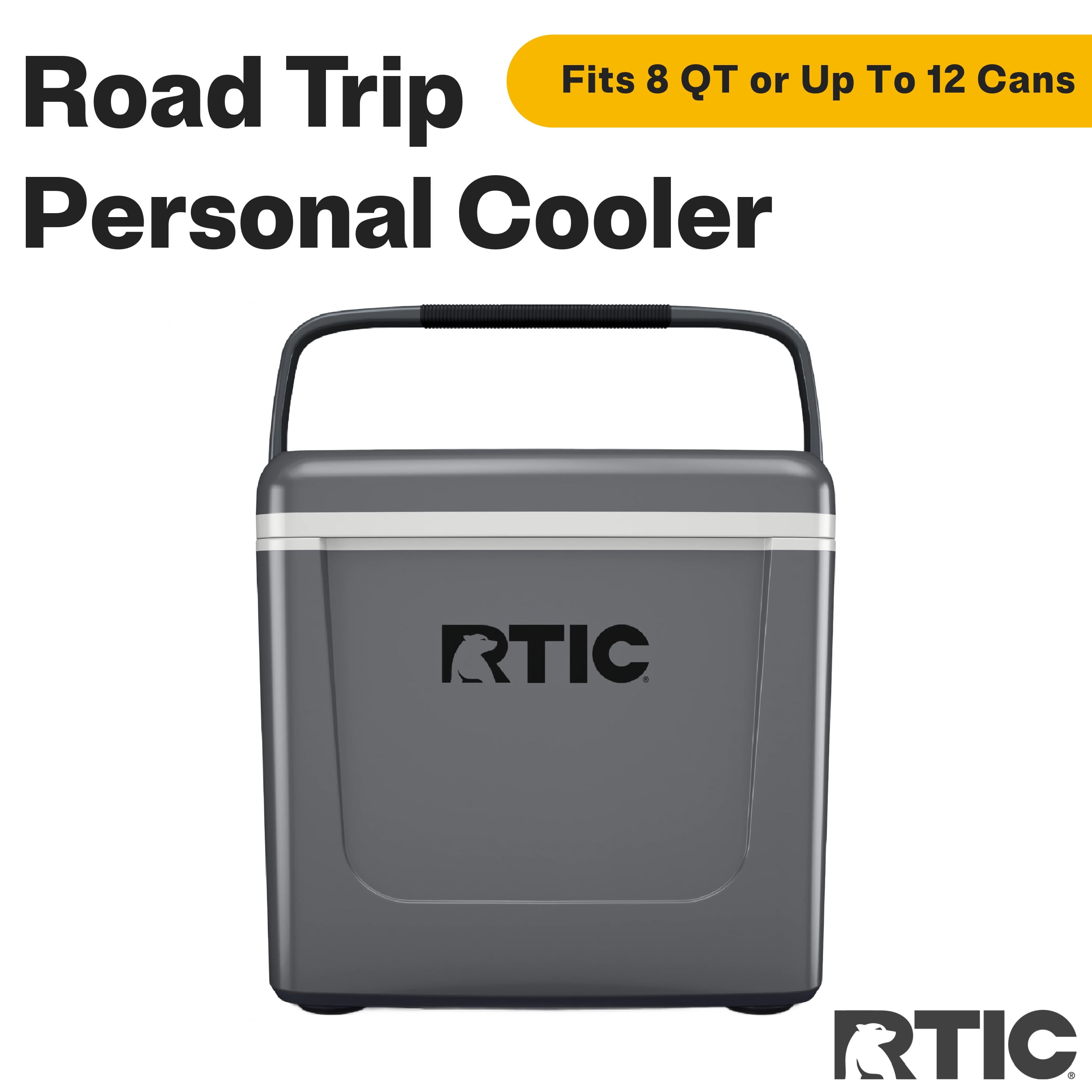 RTIC Road Trip Personal Cooler, 8 QT, 12 Can Hard-Sided Ice Chest ...
