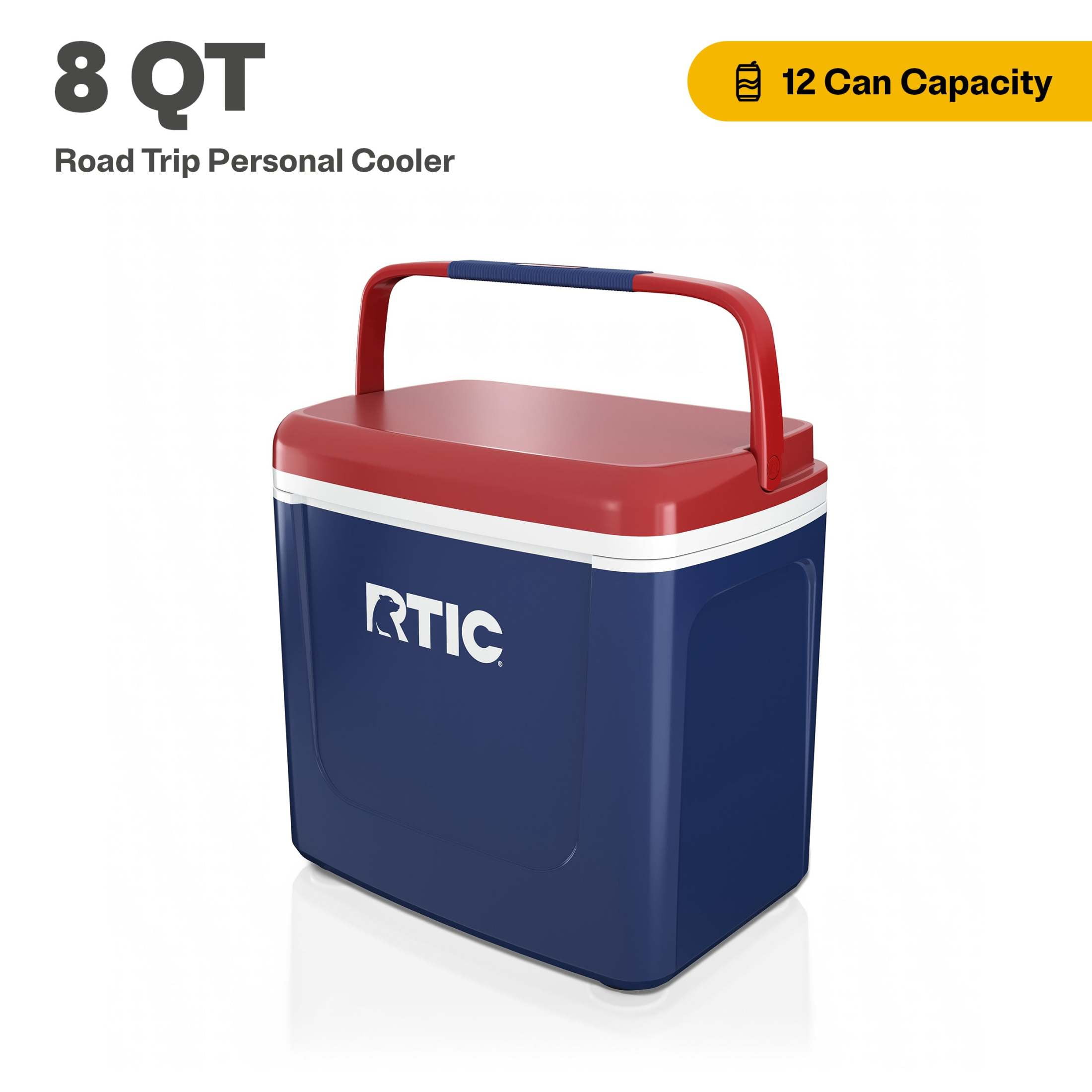 RTIC Road Trip Personal Cooler, 8 QT, 12 Can Hard-Sided Cooler, Patriot ...