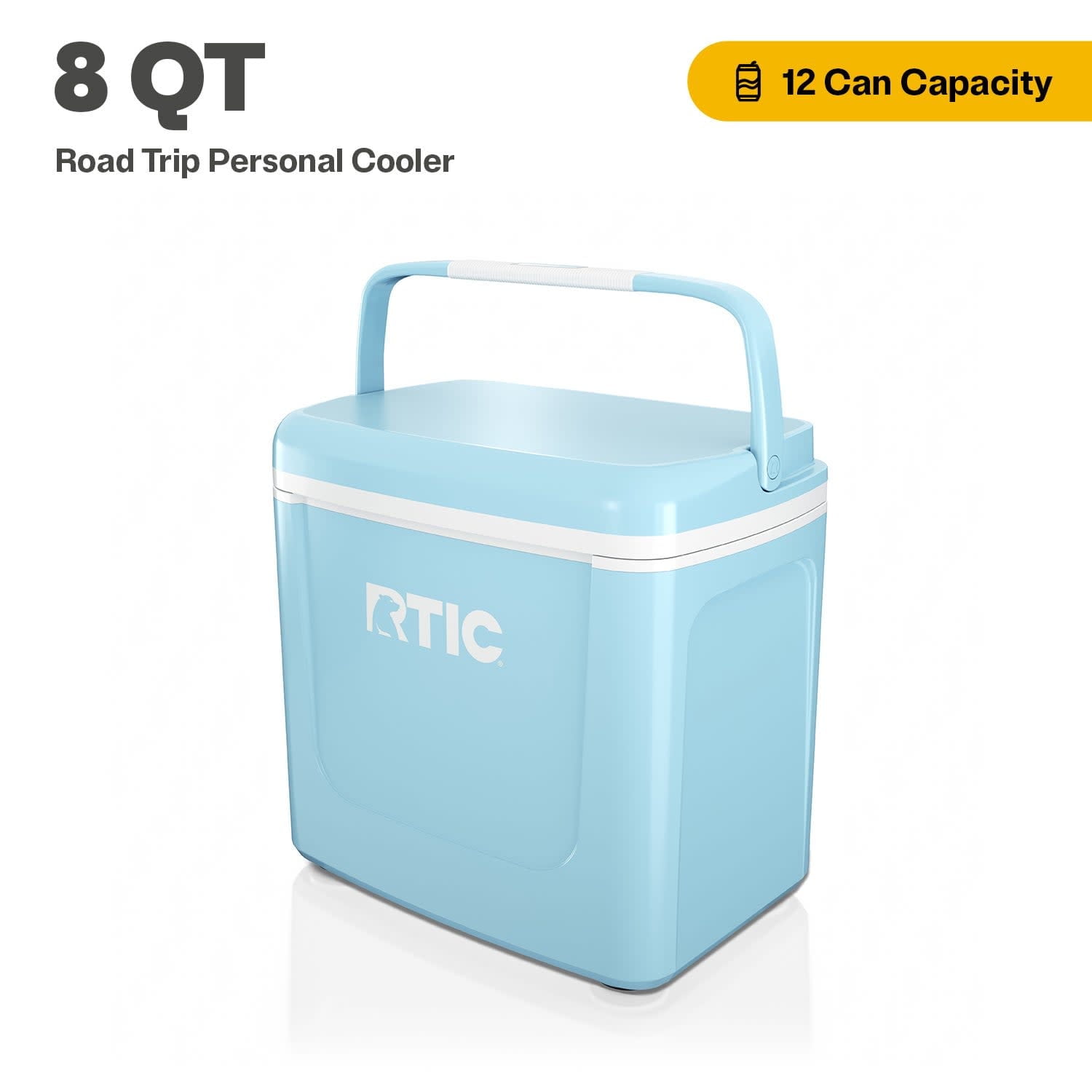 RTIC Road Trip Personal Cooler, 8 QT, 12 Can Hard-Sided Ice Chest ...