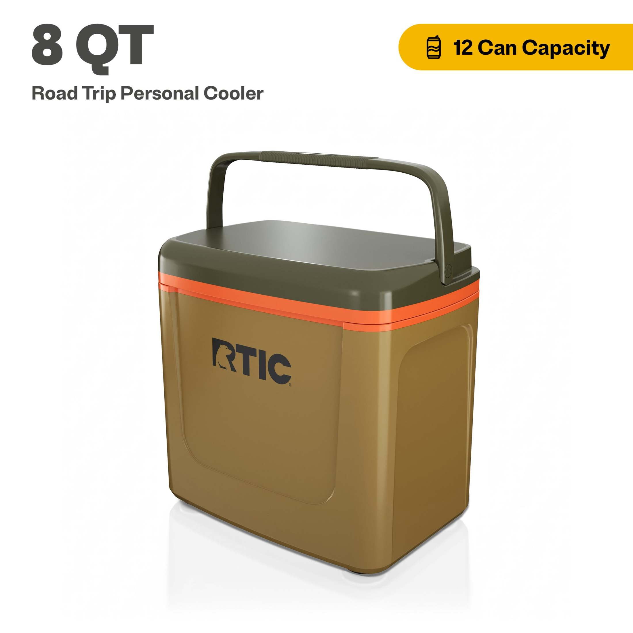 RTIC Road Trip Personal Cooler, 8 QT, 12 Can Hard-Sided Cooler ...