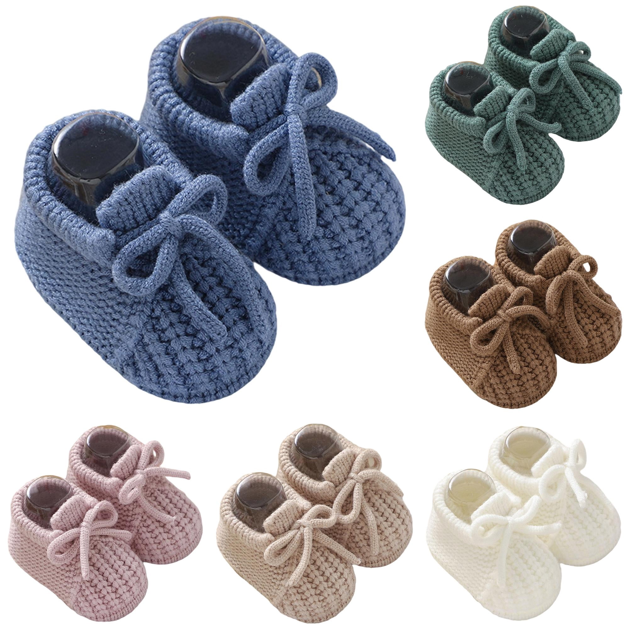 RTKFRFLM Baby Knit Shoes Fall Winter Solid Color Bow Knot Crochet ...