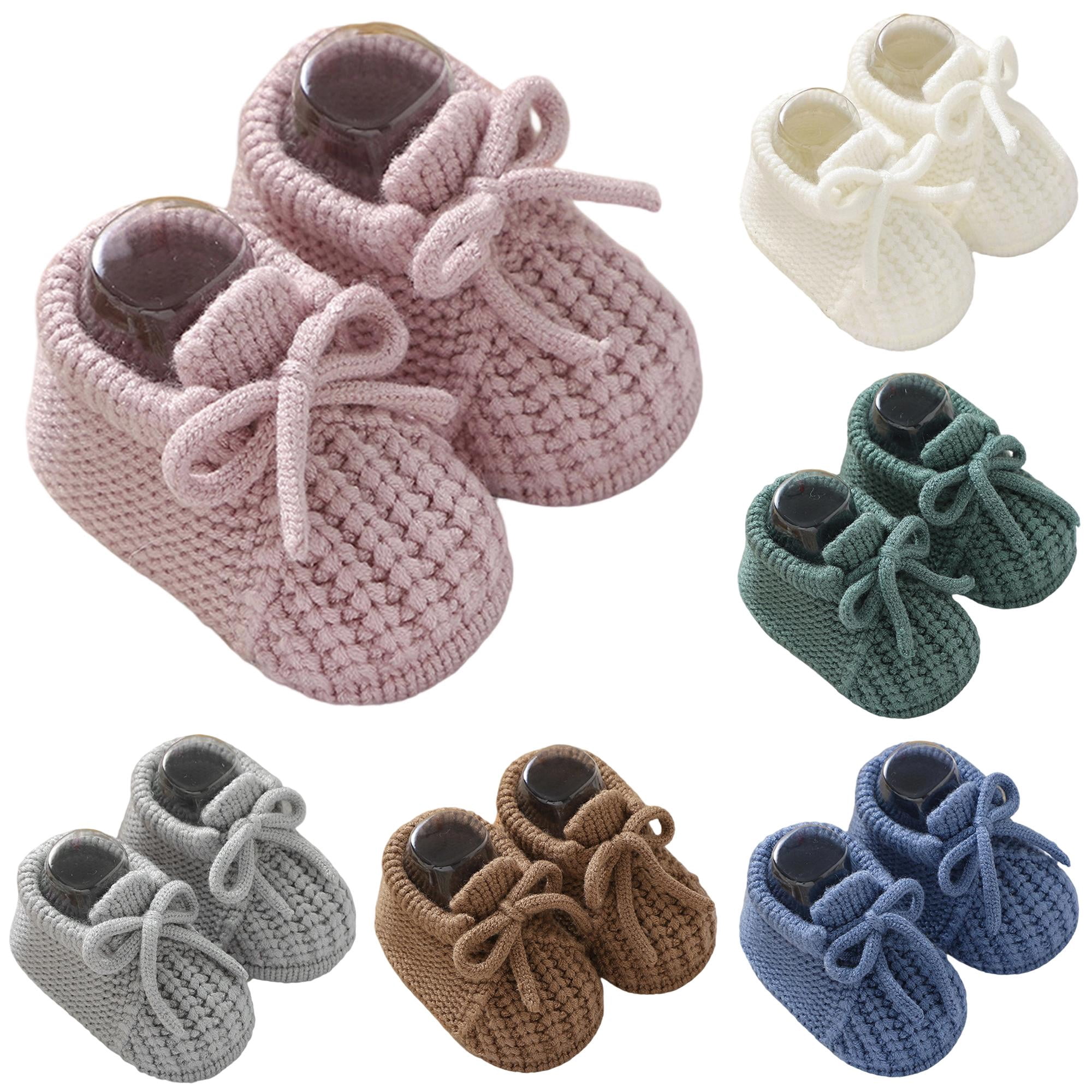 RTKFRFLM Baby Knit Shoes Fall Winter Solid Color Bow Knot Crochet ...