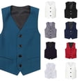 RTKFRFLM Boys Formal Suit Vest Slim Fit Black Uniform Dress Waistcoat ...