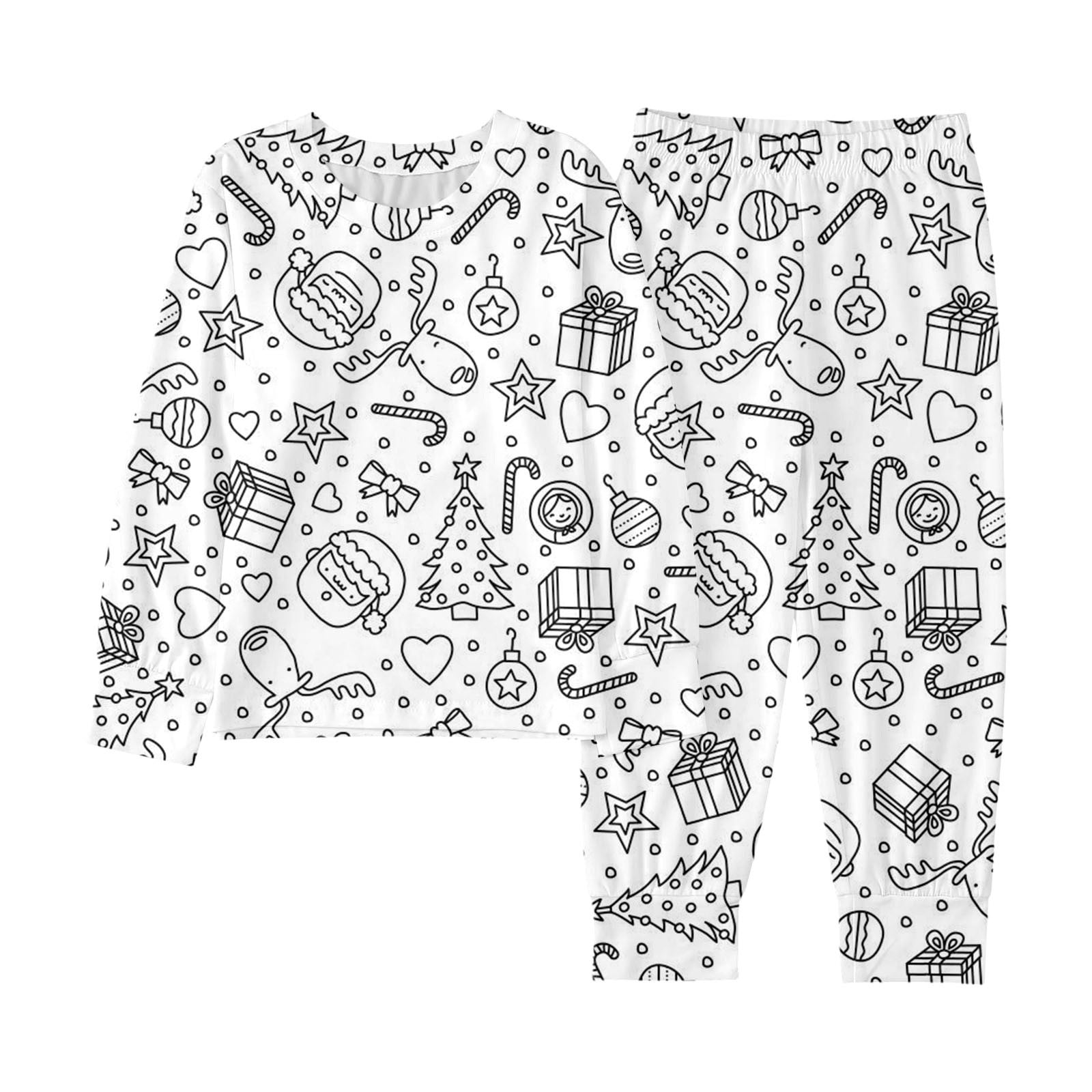 RTKFRFLM Christmas Colorable Pajamas For Kids DIY Outfits Carnival Hand ...