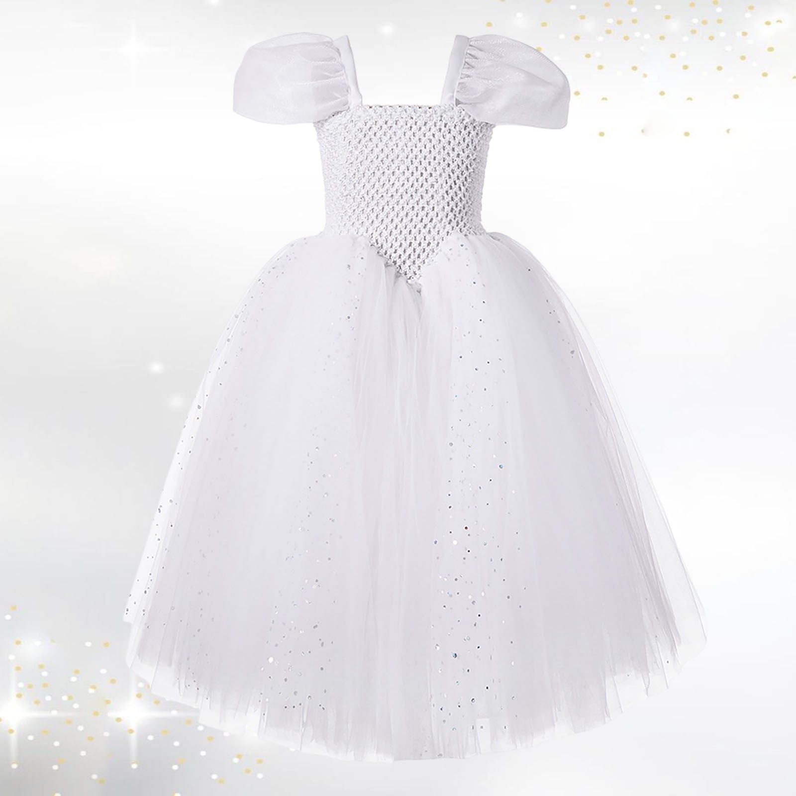 RTKFRFLM Flower Girl Dress Fairy Tale Mesh Princess Dress With Floral ...