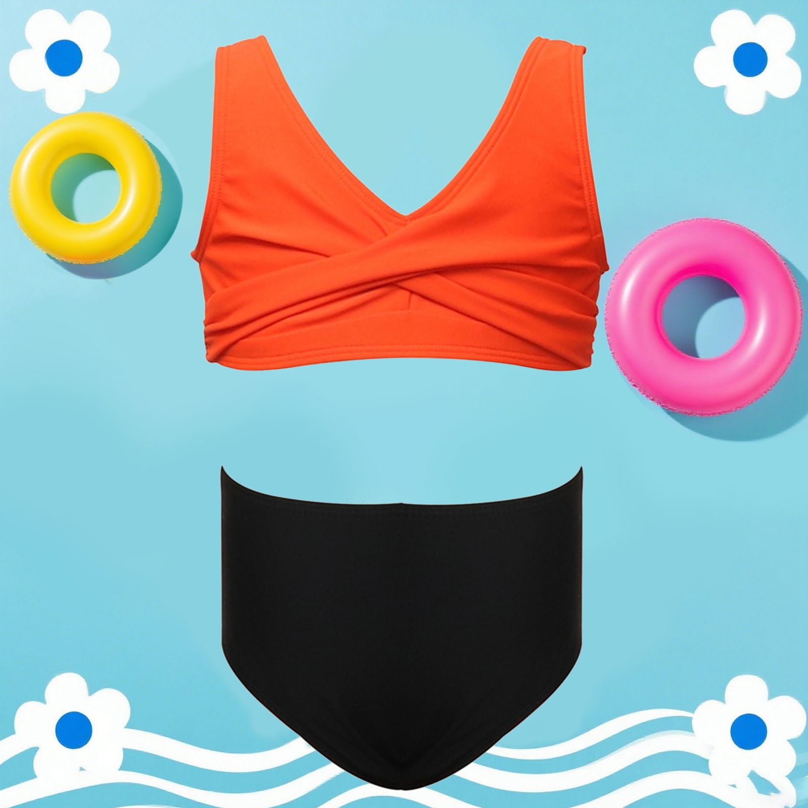 RTKFRFLM Girls Fashion Two Piece Swimwear Set, Stylish Kids Bikini ...