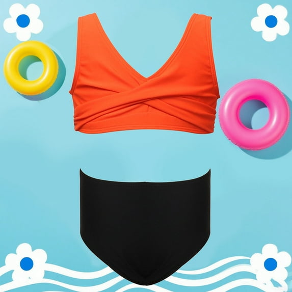 RTKFRFLM Girls Fashion Two Piece Swimwear Set, Stylish Kids Bikini ...